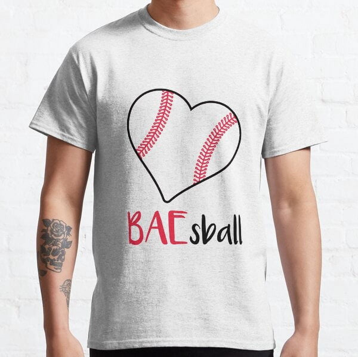 Baesball Cute Heart Girlfriend Baseball Stuff Classic T-shirt - Walmart.com
