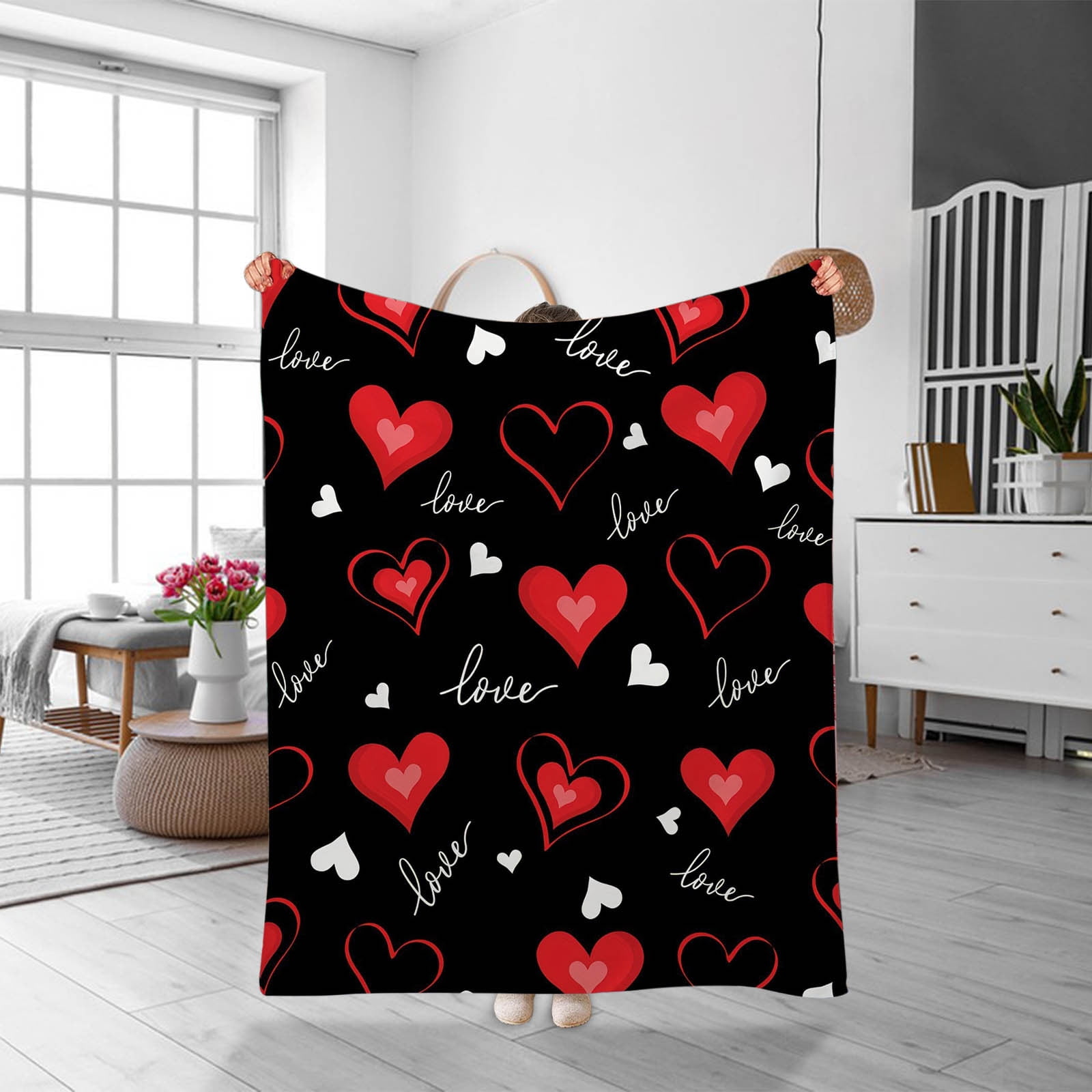 Baetikot Valentine's Day Flannel Blanket, Soft Warm Cozy Throw for Sofa ...