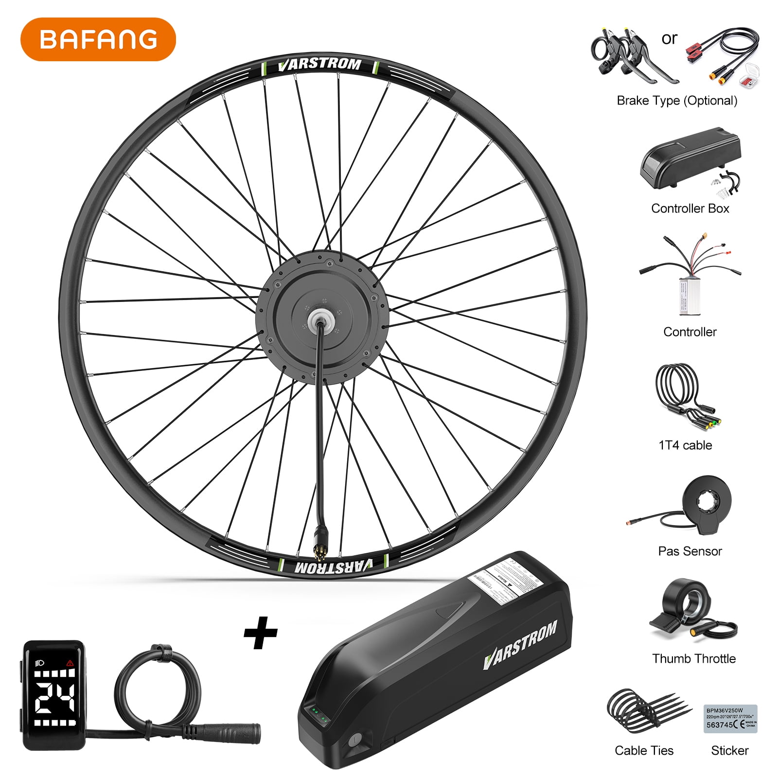 Bafang 48V 500W Ebike Rear Hub Motor Kit 20" Electric Bike Conversion ...