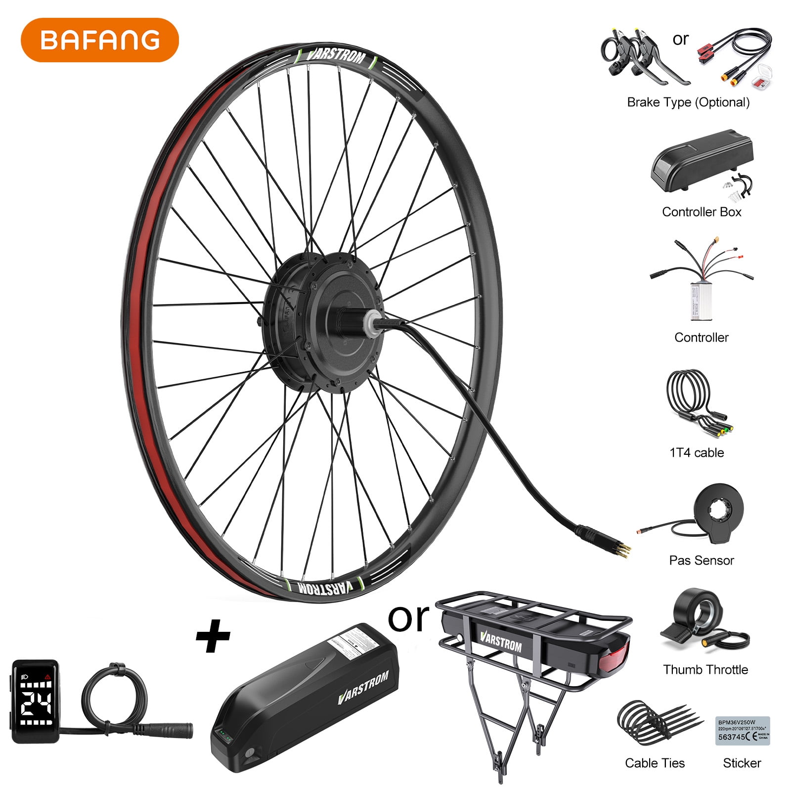 Bafang 48V 500W Front Hub Motor 700C E-Bike Conversion Kit UART ...