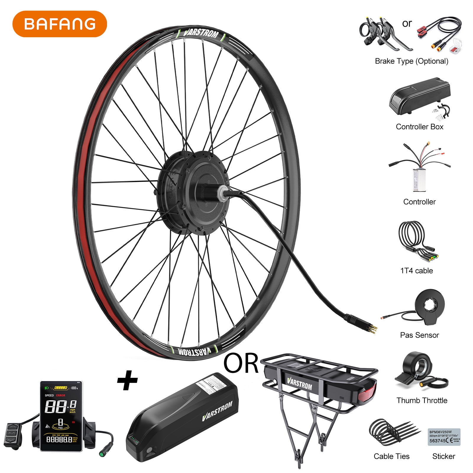 Bafang 48V 500W Front Hub Motor 700C E-Bike Conversion Kit UART ...