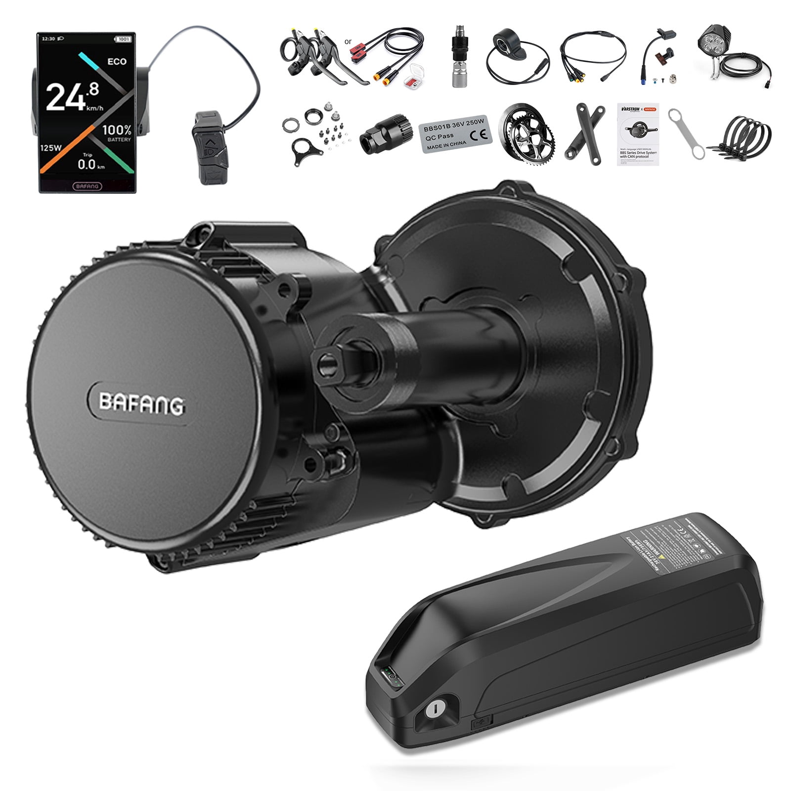Bafang 48V 750W BBS02B Can Mid-Drive Ebike Motor Kit with 48V13Ah ...