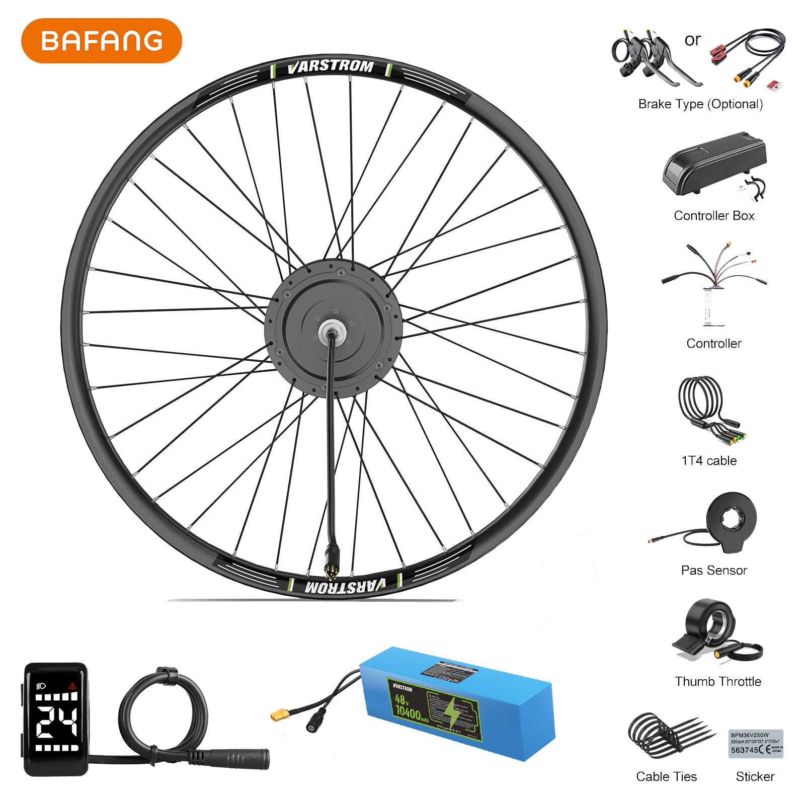 Bafang 48V 750W Ebike Rear Hub Motor Kit 20" Electric Bike Conversion ...