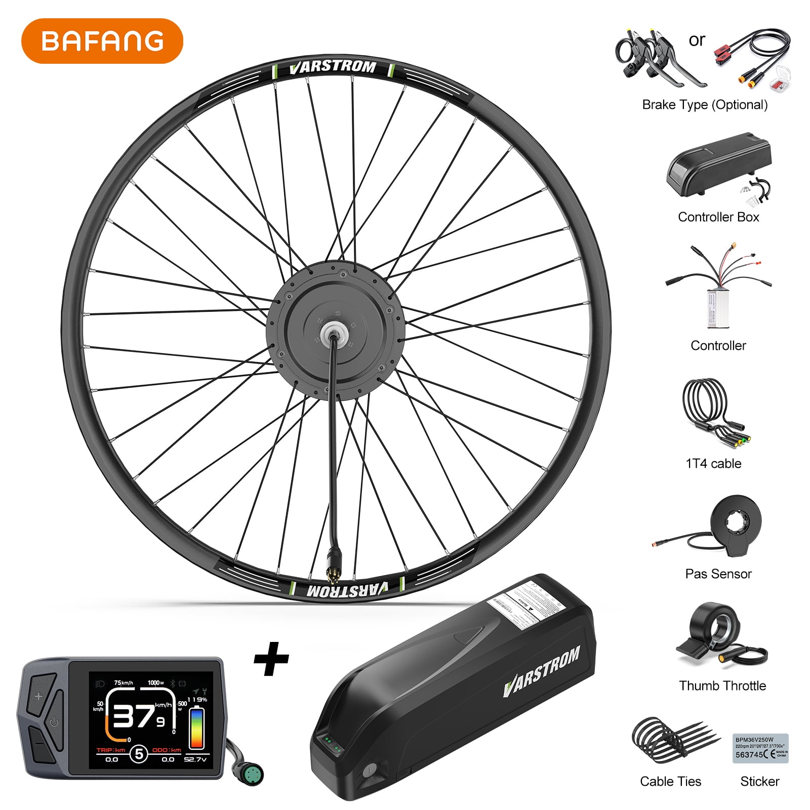 Bafang 48V 750W Ebike Rear Hub Motor Kit 20" Electric Bike Conversion ...