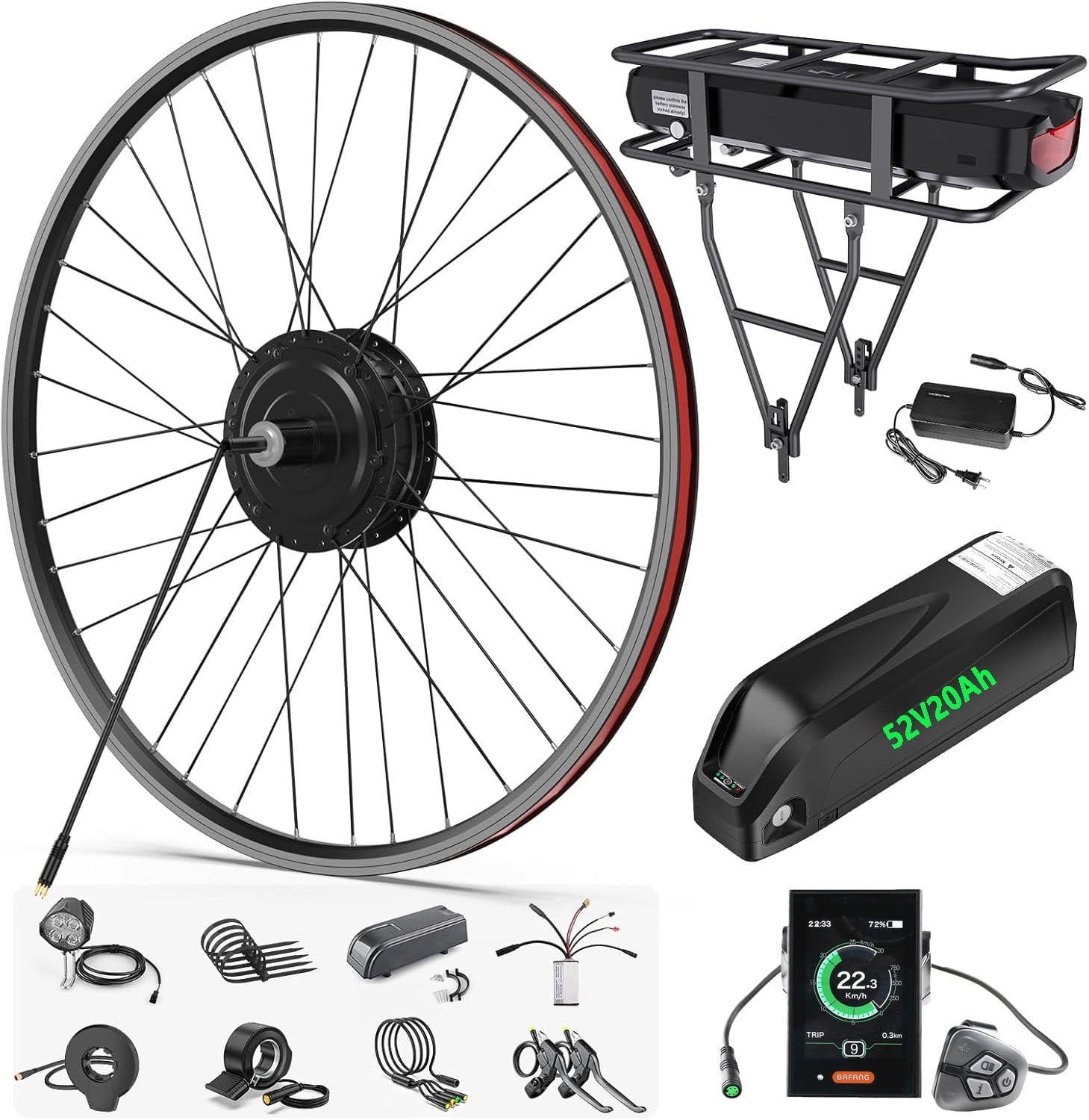 Bafang Ebike Conversion Kit 48V500W29" Rear Wheel Cassette Hub Motor ...