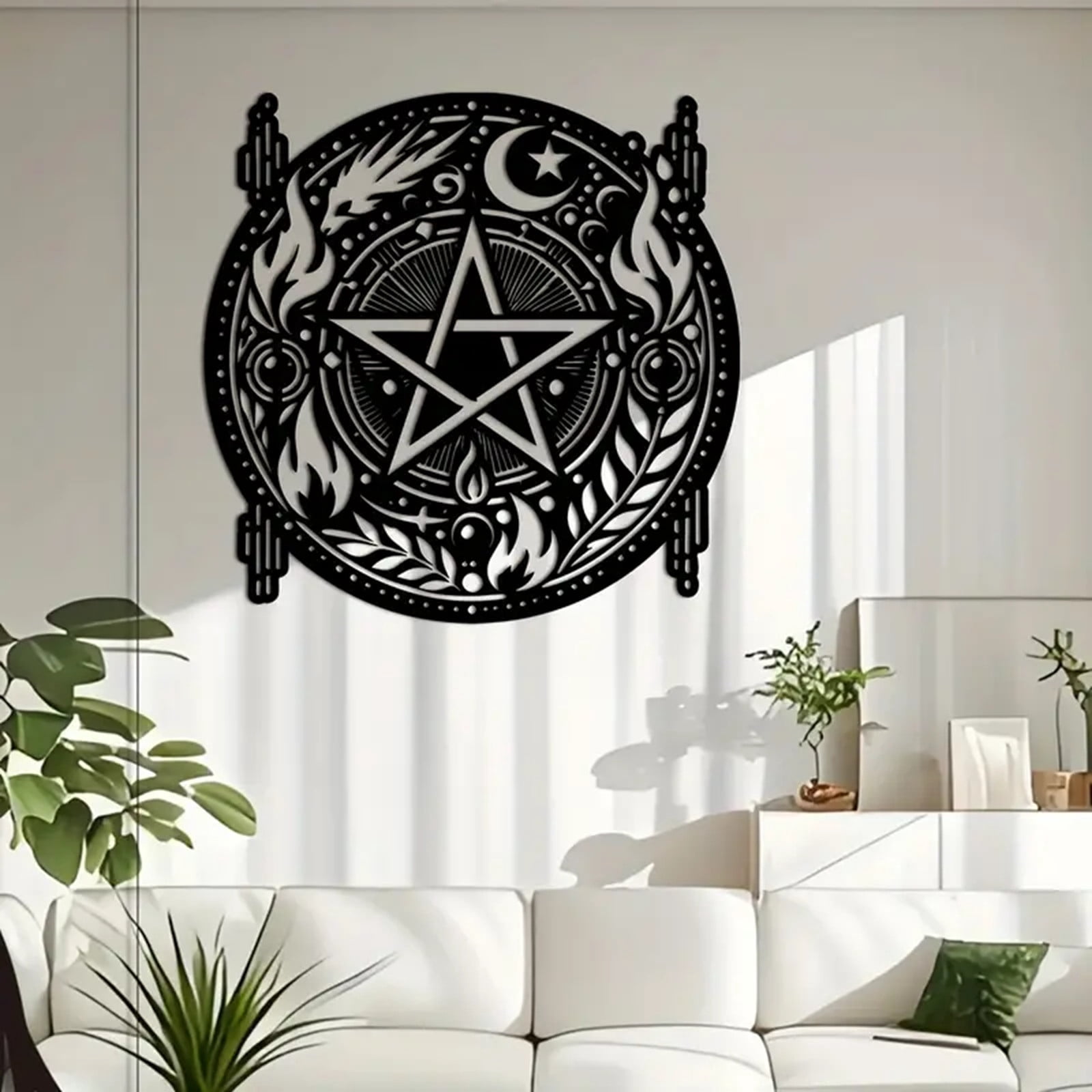 Bafumei Metal Wall Art Witchcraft Decoration Witch Wall Decoration ...