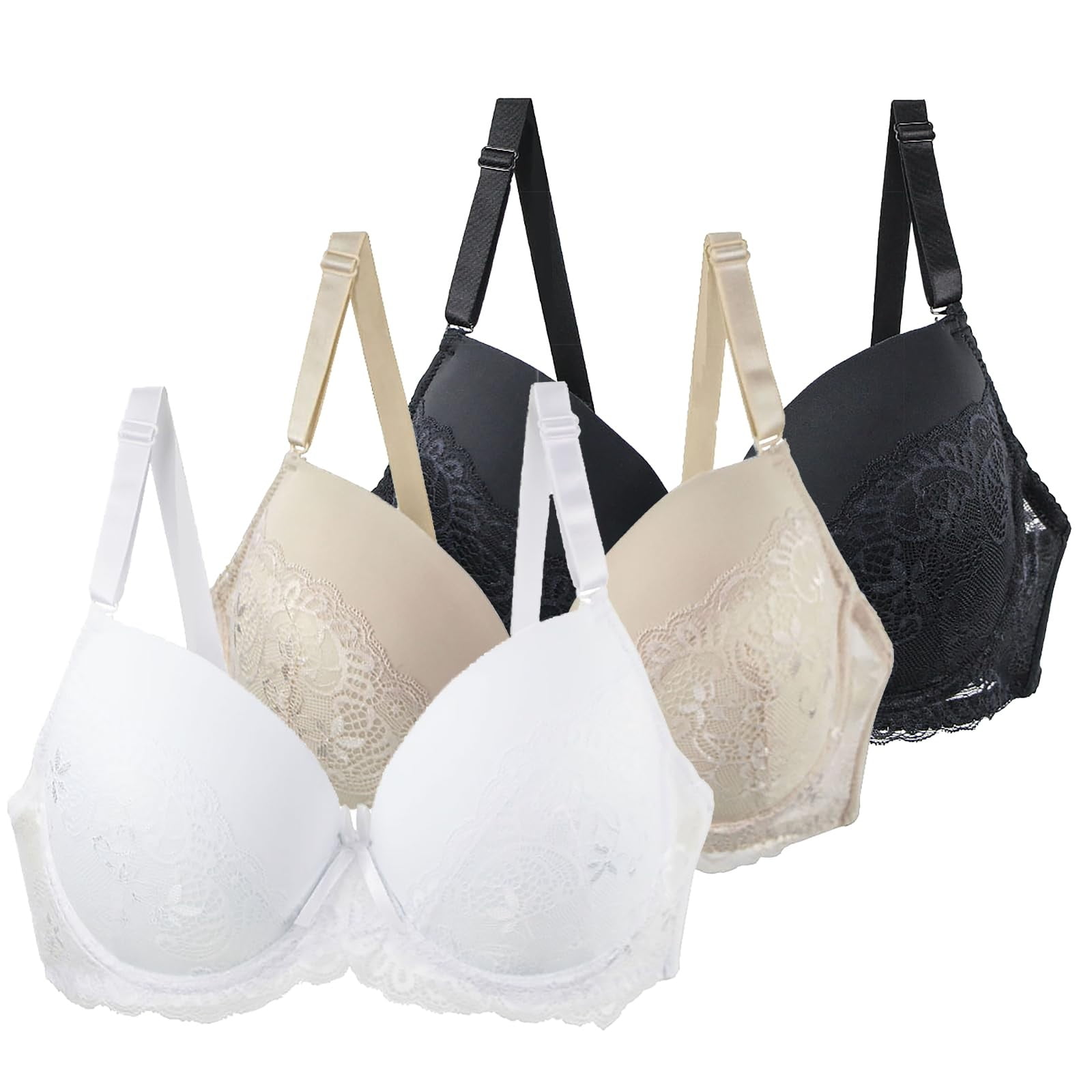 Bag 3 Bra Strap Set, Classic Design, Comfortable, Everyday Wear, Lace ...