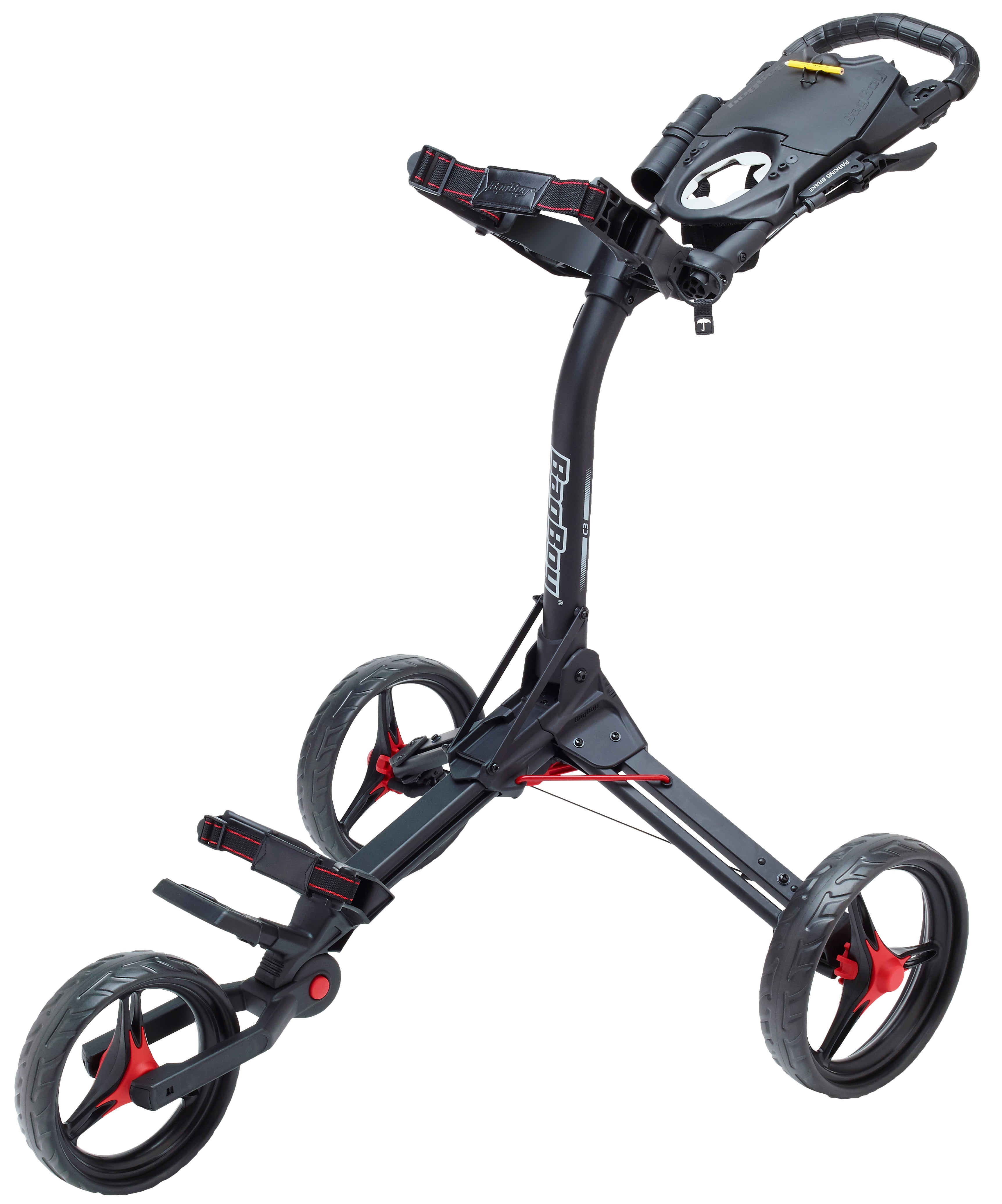 Bag Boy, Pull Cart, Compact 3, Black/Red, Aluminum Frame - Walmart.com