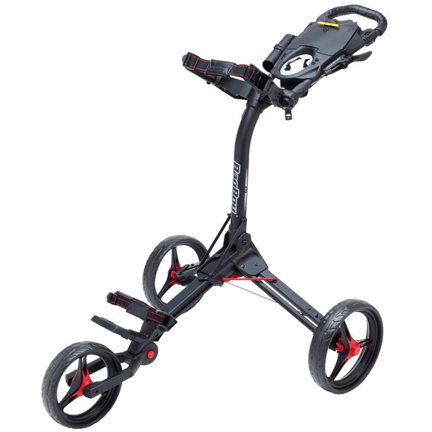 Bag Boy Golf Compact 3 Matte Black/Red Pull Cart - Walmart Business ...