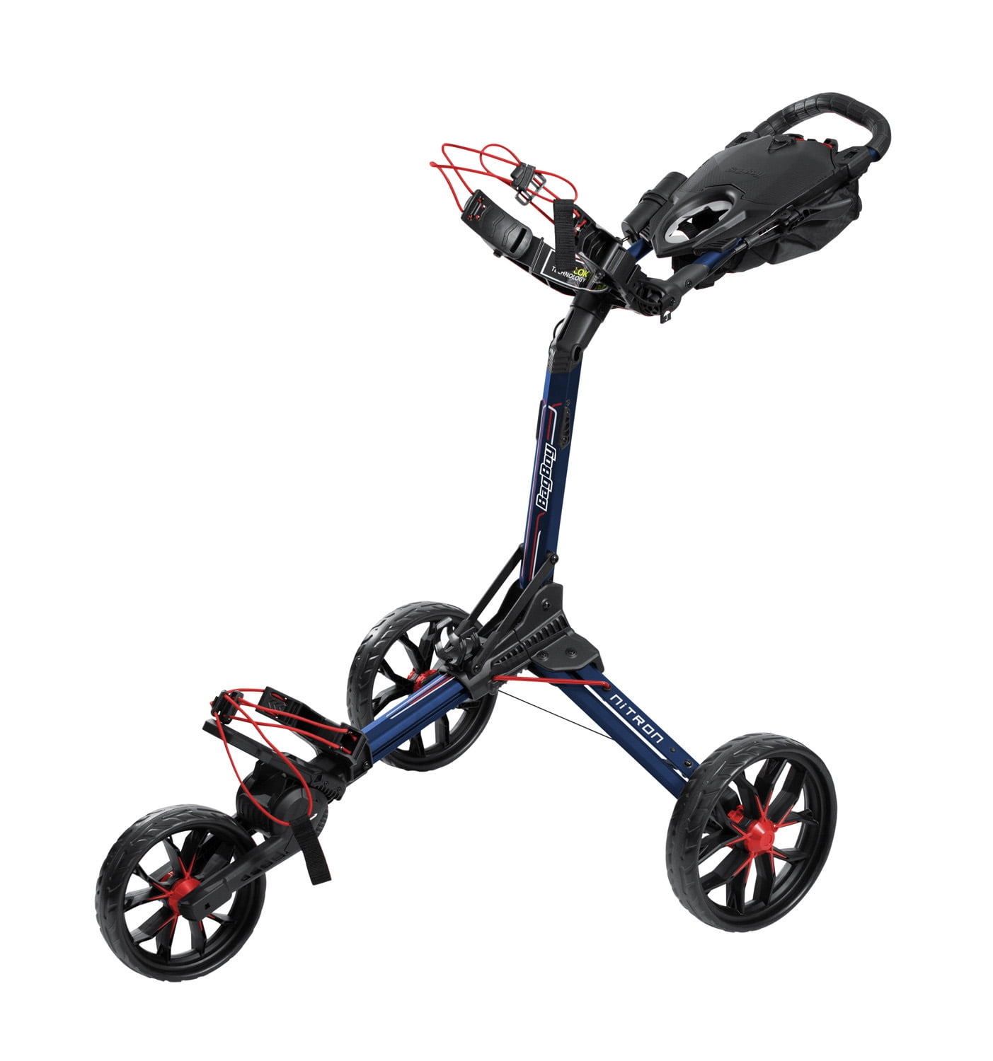 Bag Boy Golf Nitron Auto-Open Push Cart Navy/Red - Walmart.com
