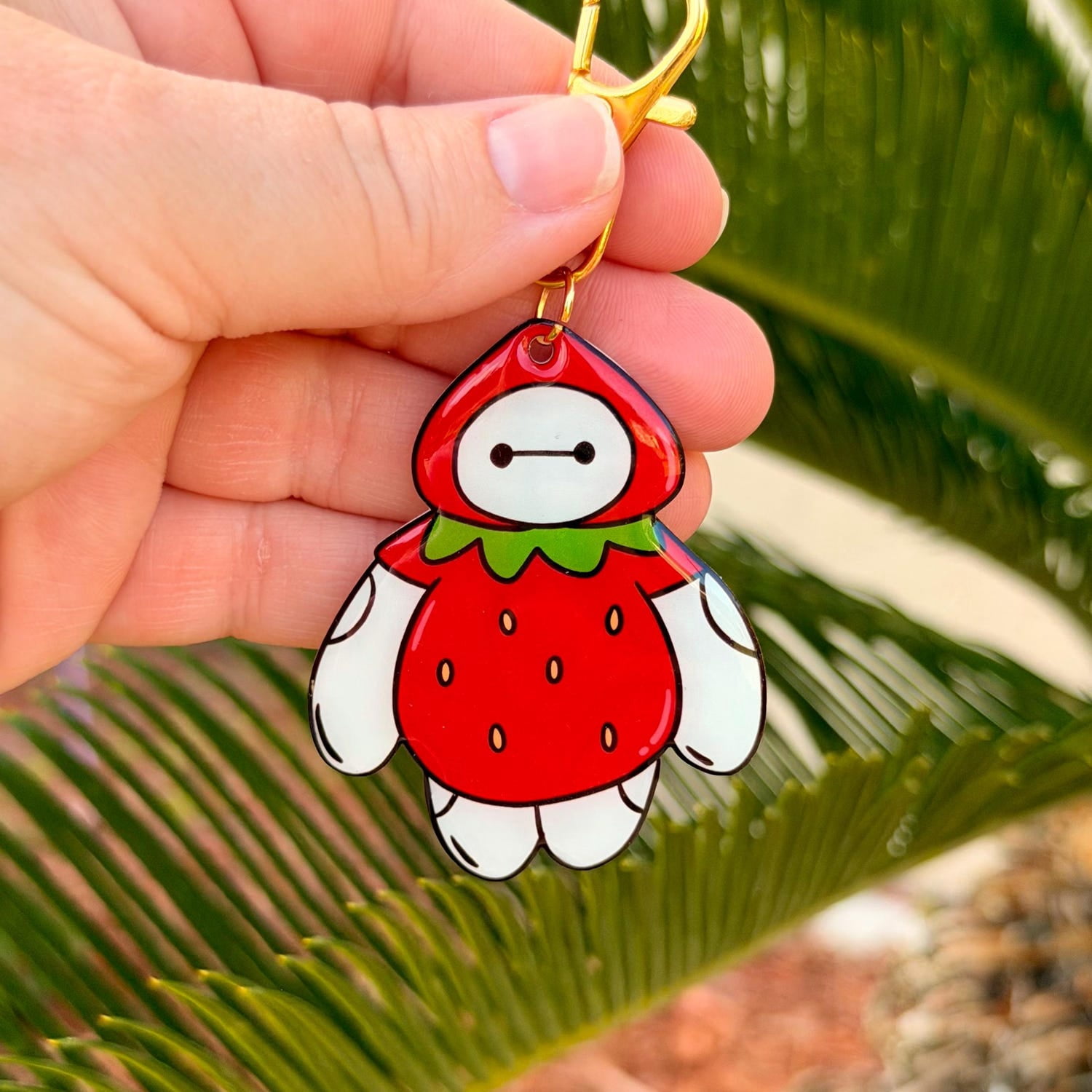 Bag Charm Strawberry White Robot: Baymax, Handmade (1 keychain ...