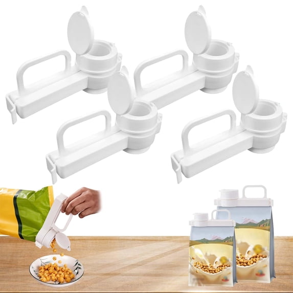 Bag Clip with Pour Spout, Food Bag Sealing Clip with Pour Spout, 2-in ...