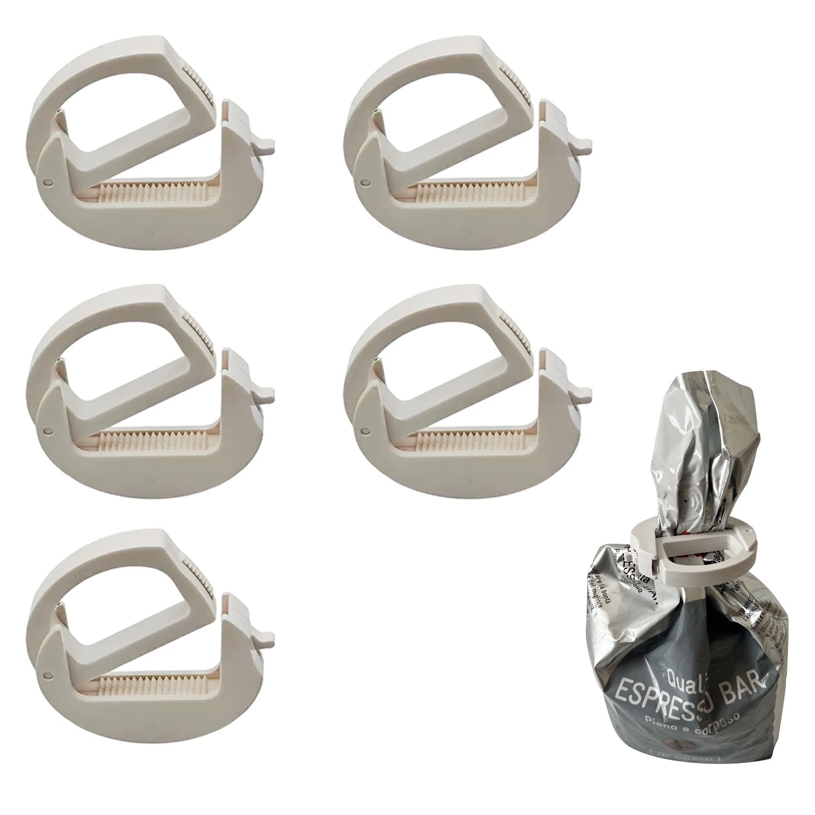 Bag Clips, 5-Pack, Locking Food Sealing Clips, Food Storage Clips for ...