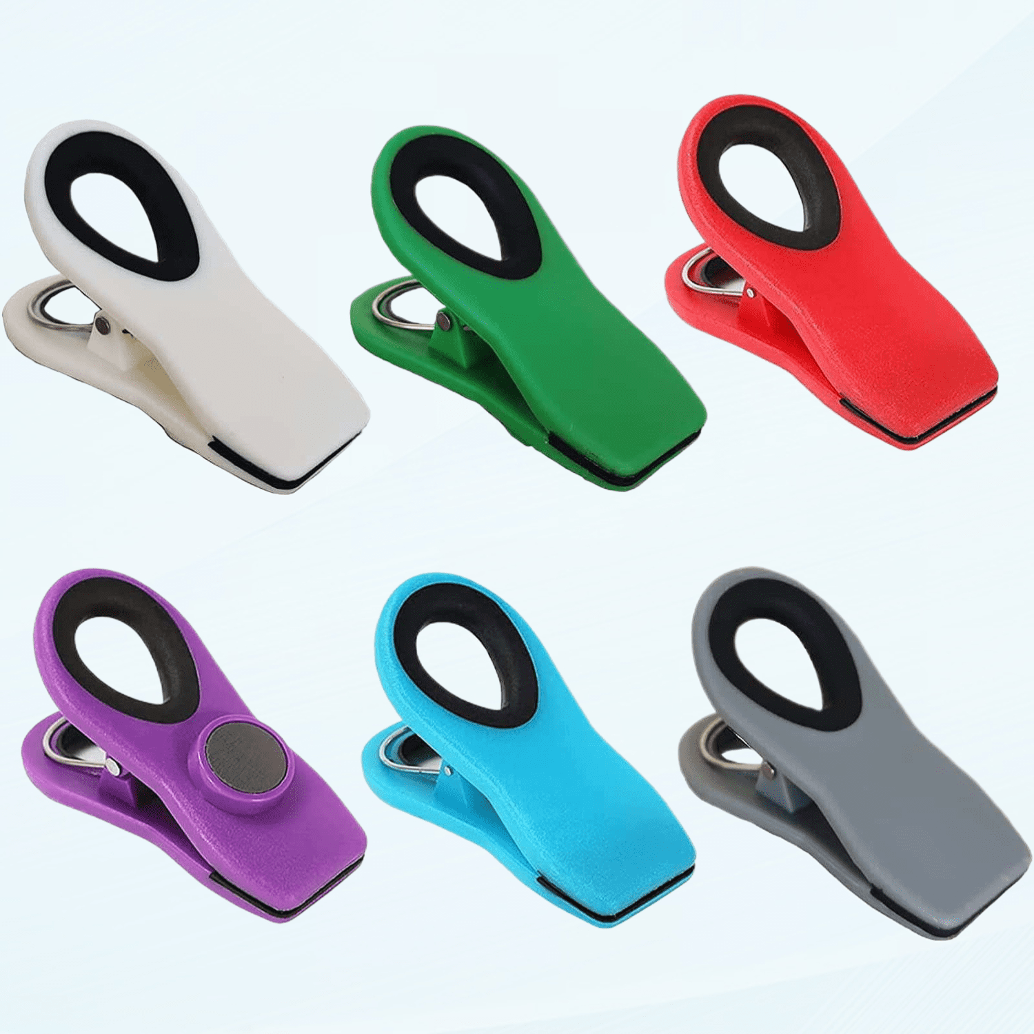 Bag Clips with Magnet,Chip Clips-6Pcs Magnetic Strong Food Clips Food ...