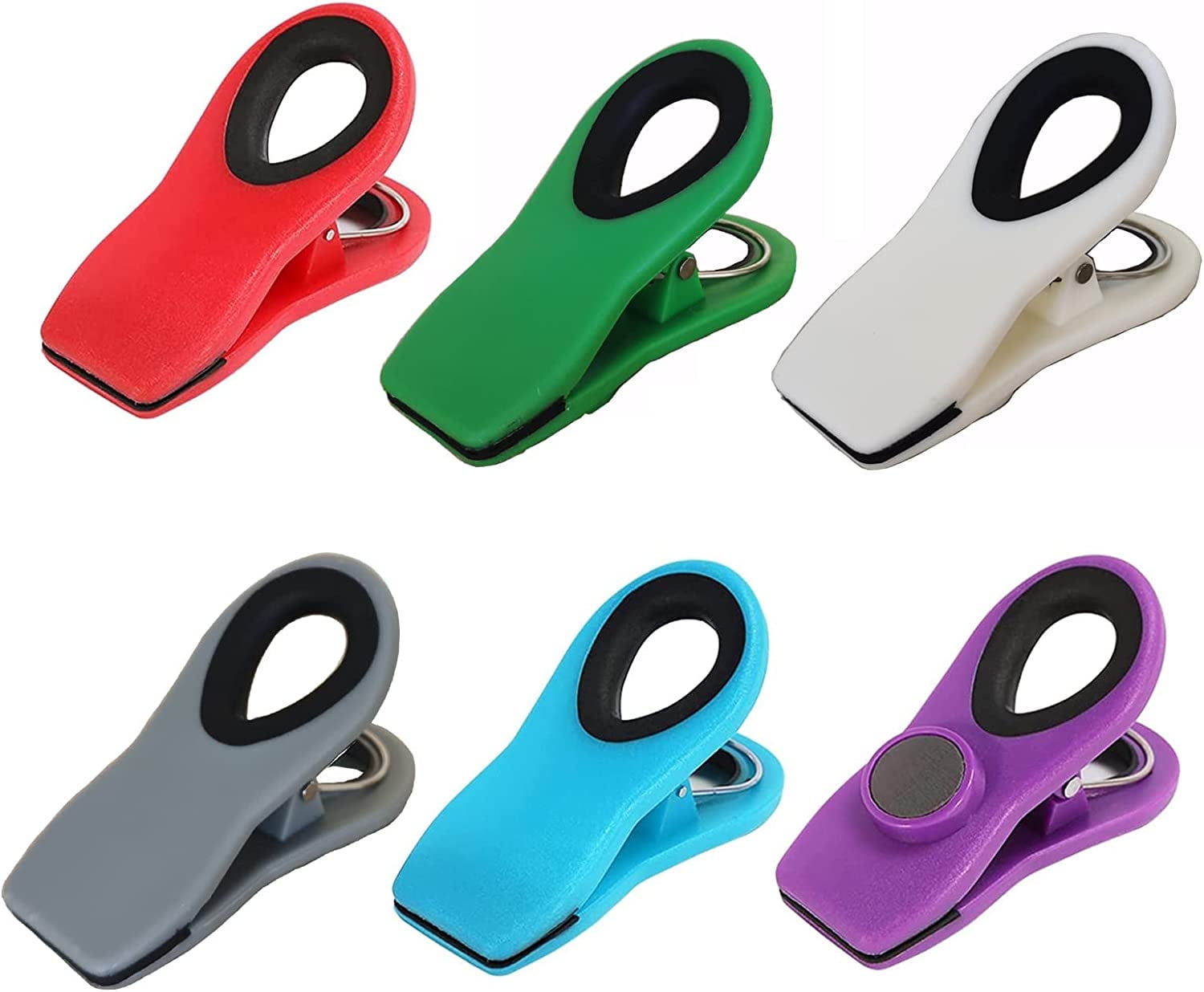Bag Clips with Magnet,Chip Clips-6Pcs Magnetic Strong Food Clips Food ...
