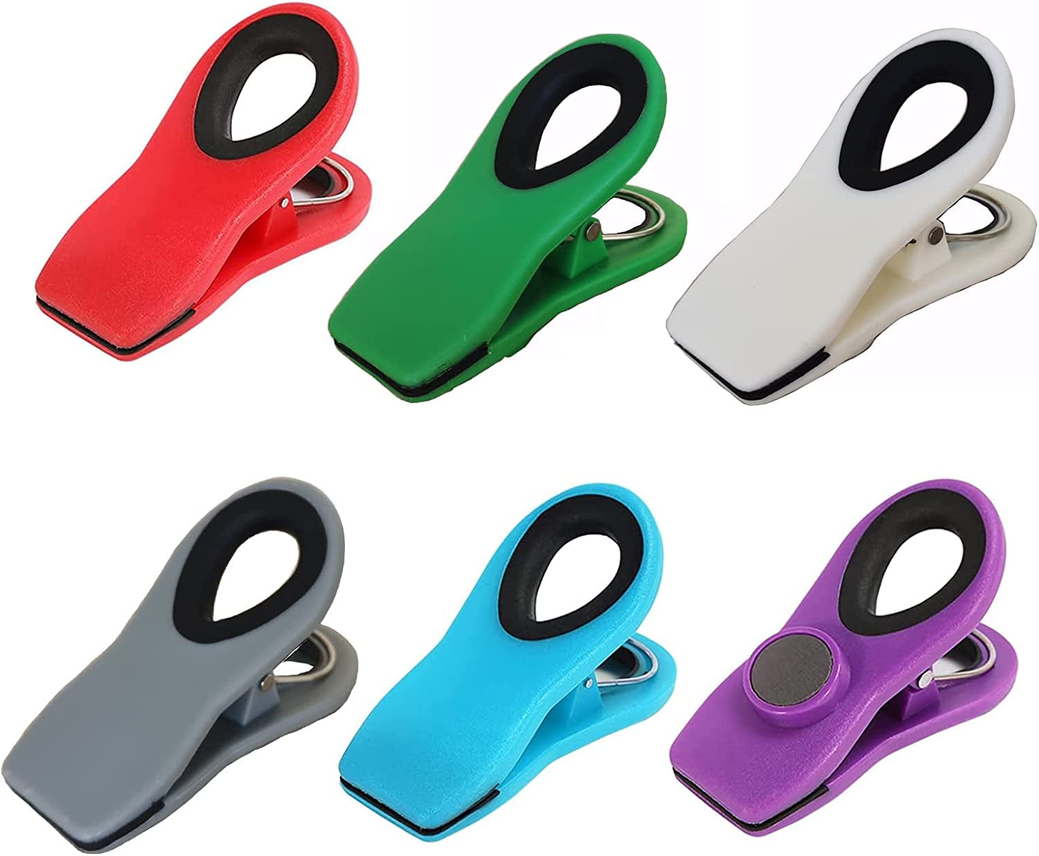 Bag Clips with Magnet,Chip Clips-6Pcs Magnetic Strong Food Clips Food ...