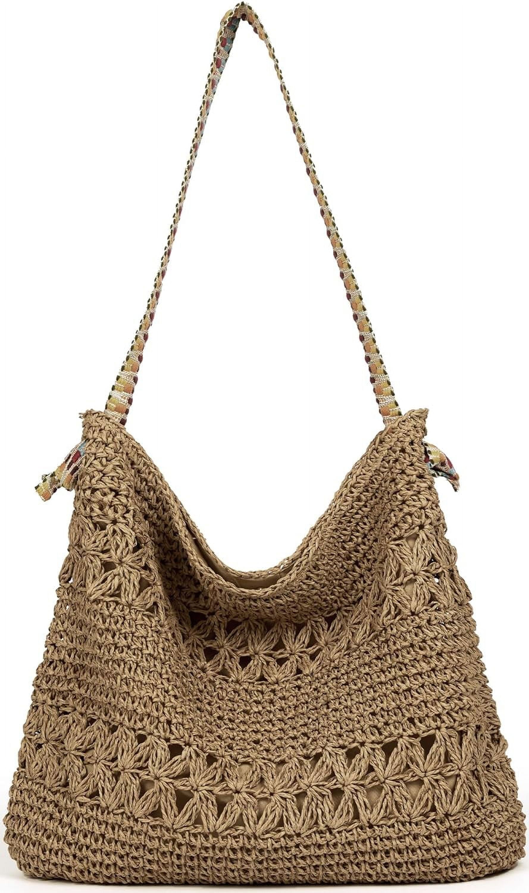 Bag Cute Straw Summer Beach Tote Crossbody Bags for Women Wicker Rattan ...