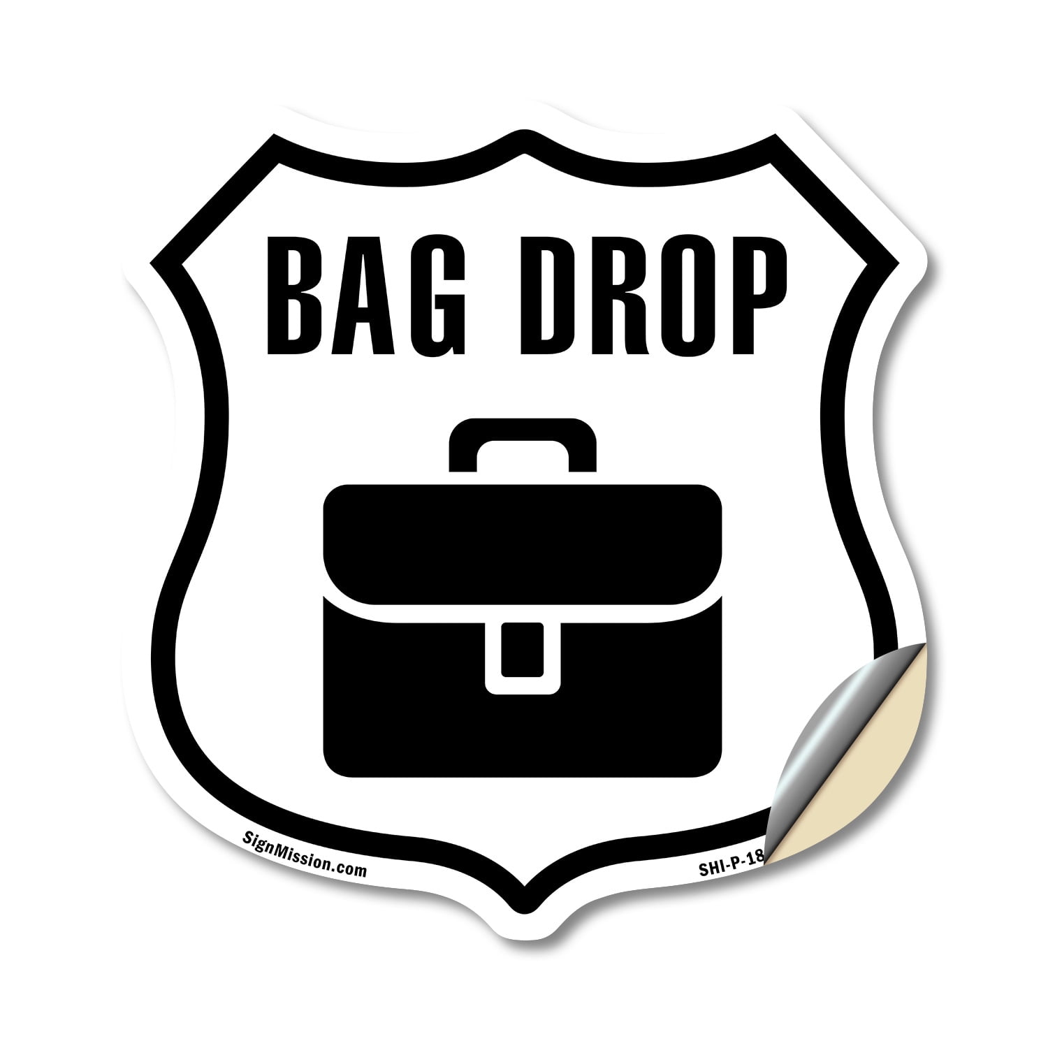 Bag Drop (2 Pack) 12 inch X 12 inch Shield Shaped Heavy Duty 3.2 mil ...