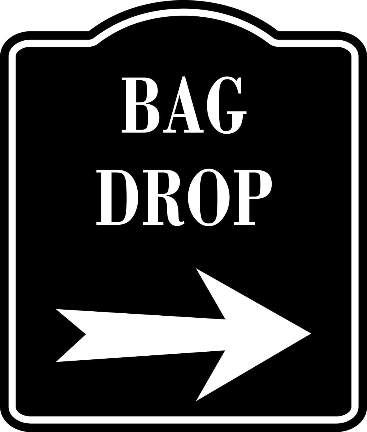 Bag Drop Golf Course Right Arrow BLACK Aluminum Composite Sign, 20"x24 ...