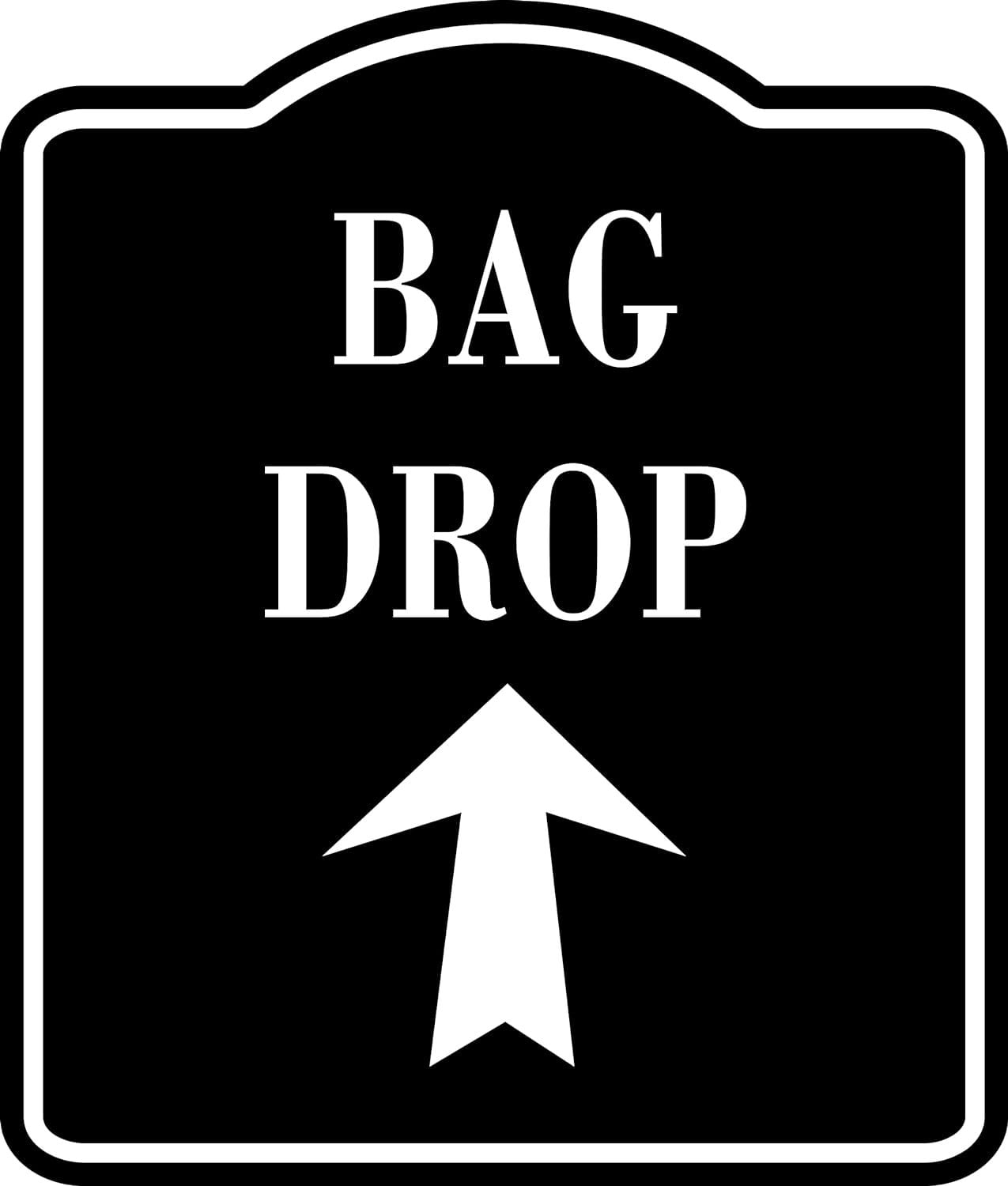 Bag Drop Golf Course Up Arrow BLACK Aluminum Composite Sign, 15"x18 ...