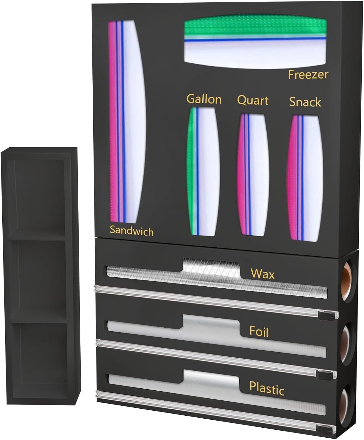 Bag Organizer Compatible with Ziplock, Foil and Plastic Wrap Organizer ...