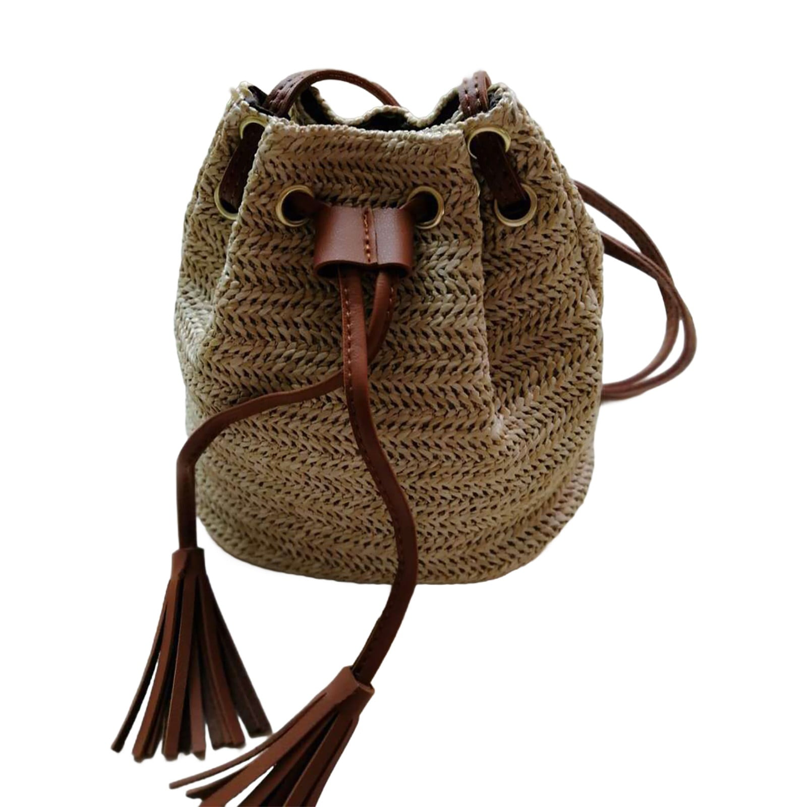 Bag Paper Rope Bucket Bag Paper Rope Fairy Beach Bag Carrying Crossbody ...