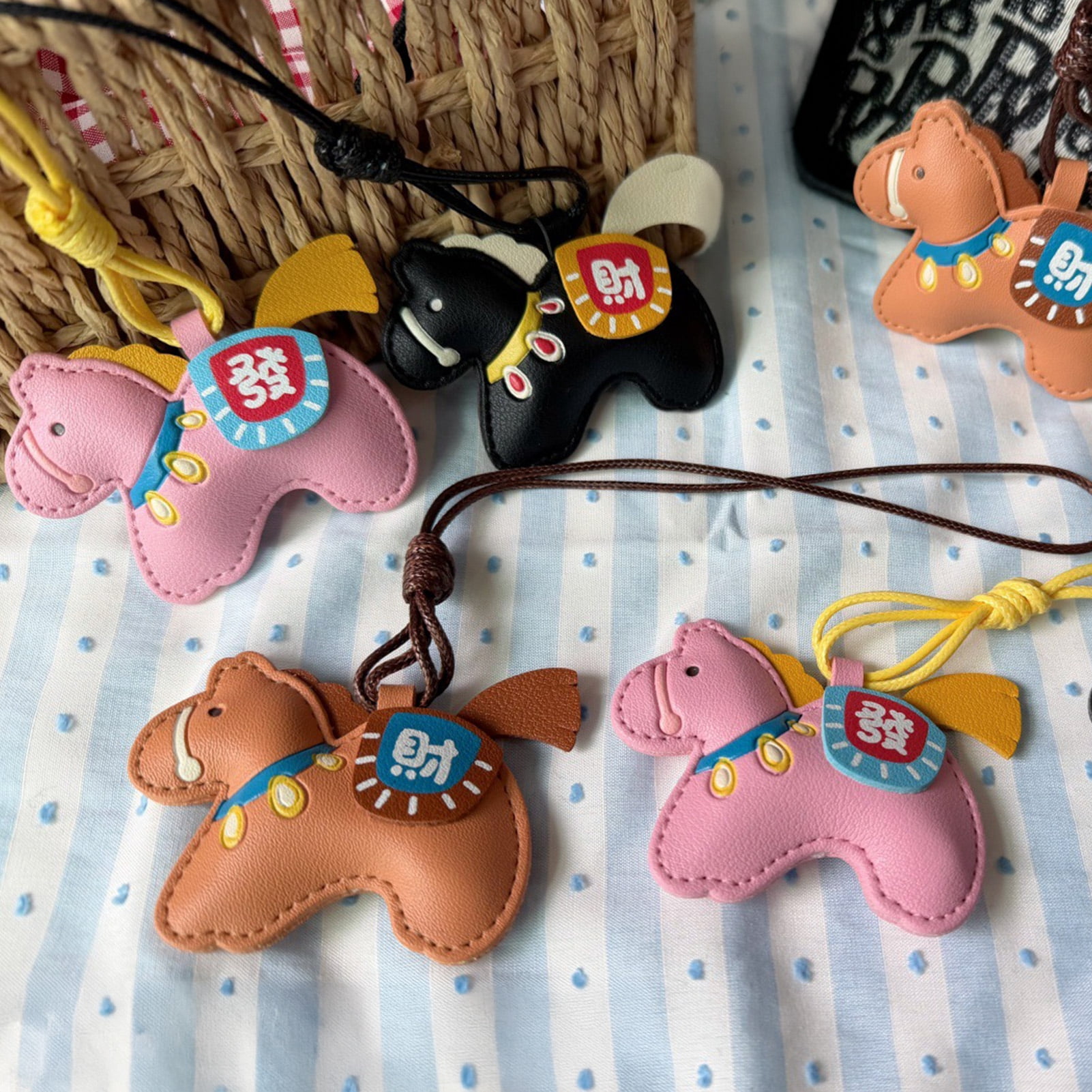 Bag Pendant Imitation Leather Little Horse Charm Fullness Symbol ...