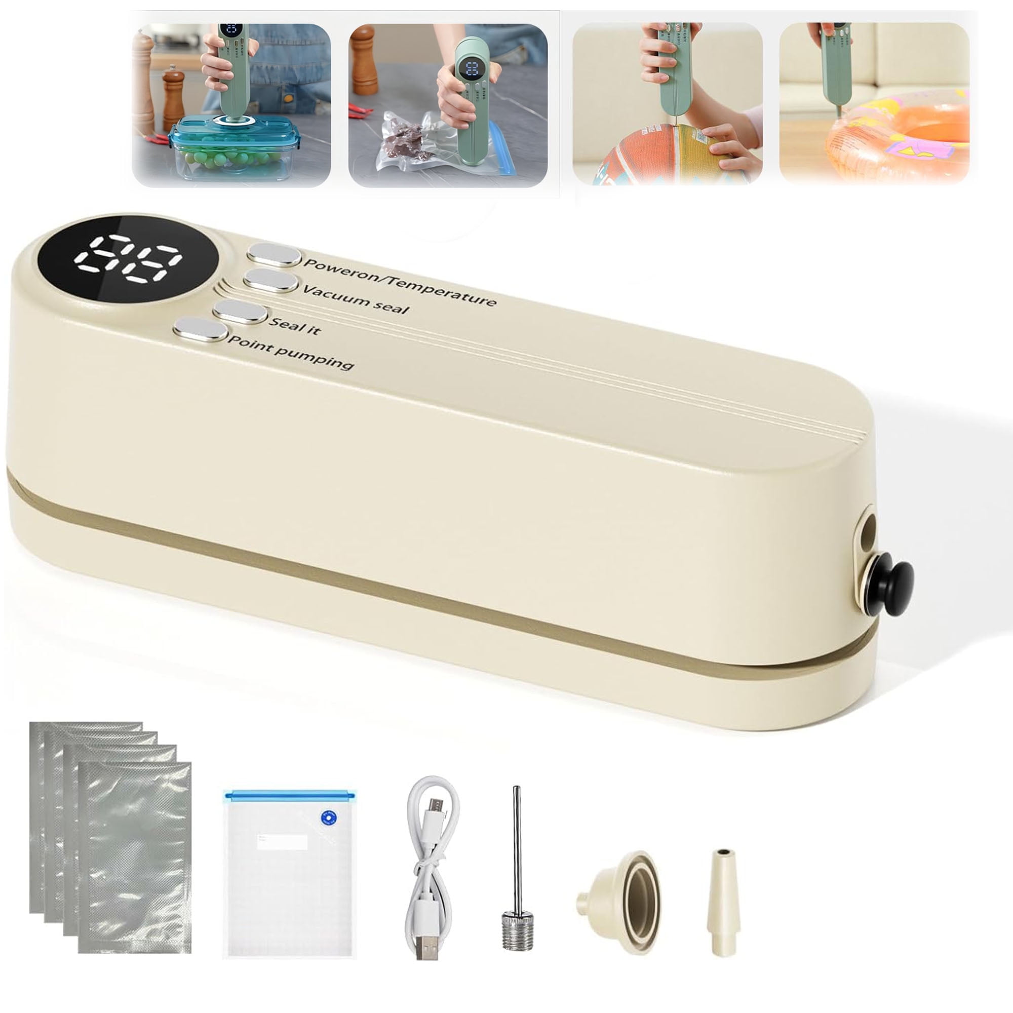 Bag Sealer, Portable Rechargeable Mini Bag Sealer Snack Bag Sealing ...