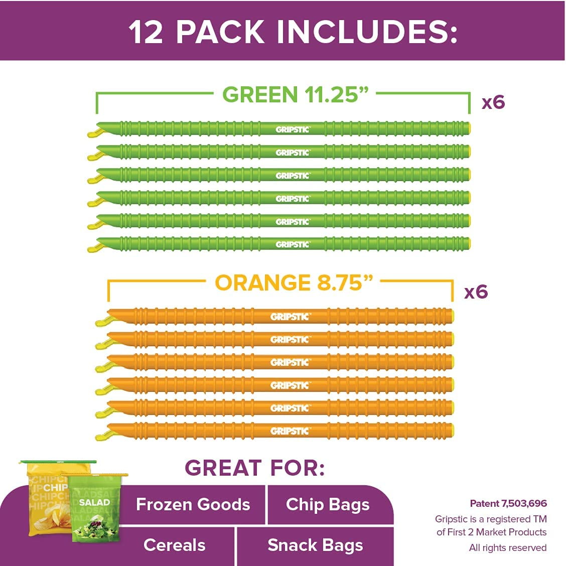 Bag Sealer - Reusable Chip Bag Clips. Patented. Airtight & Waterproof ...