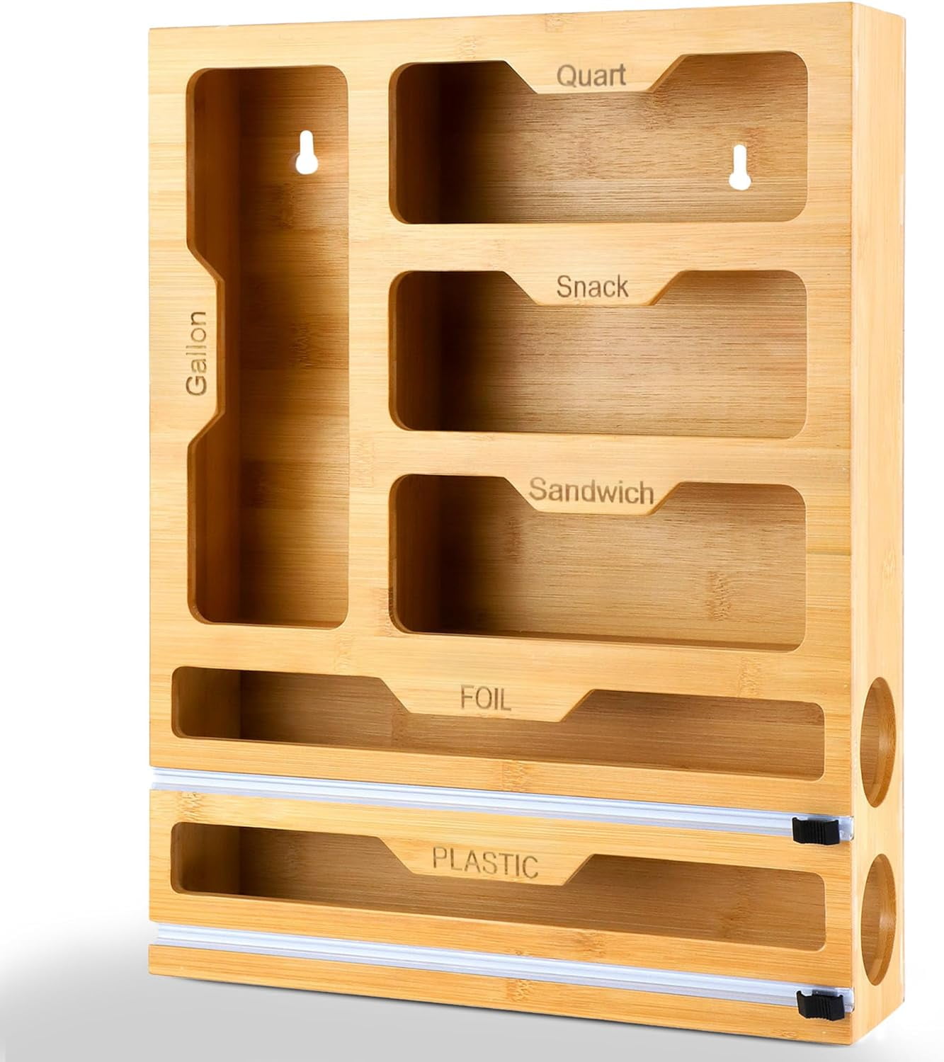 Bag Storage Organizer for Drawer, 6 in 1 Foil and Plastic Wrap ...