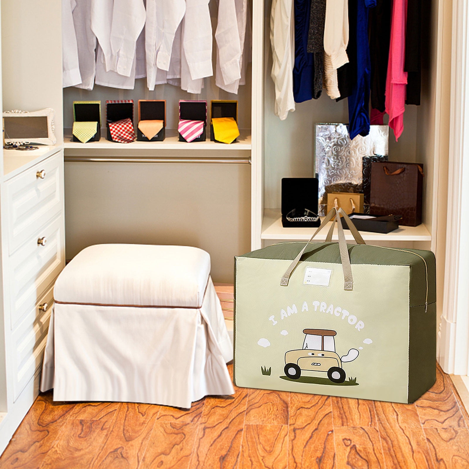 Bag Storage Organizer, Large Capacity Laundry Organizer with Handle ...