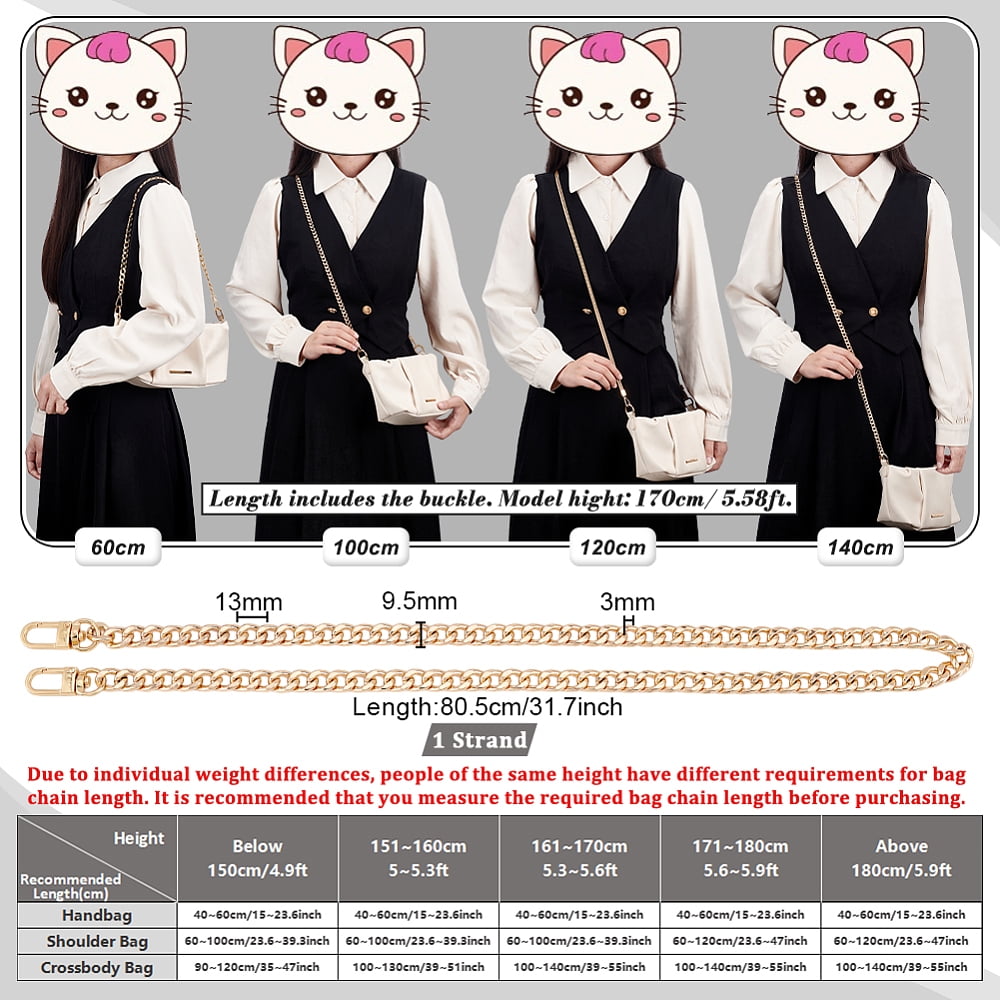 Bag Strap Chains Iron Curb Link Chains with Swivel Lobster Claw Clasps ...