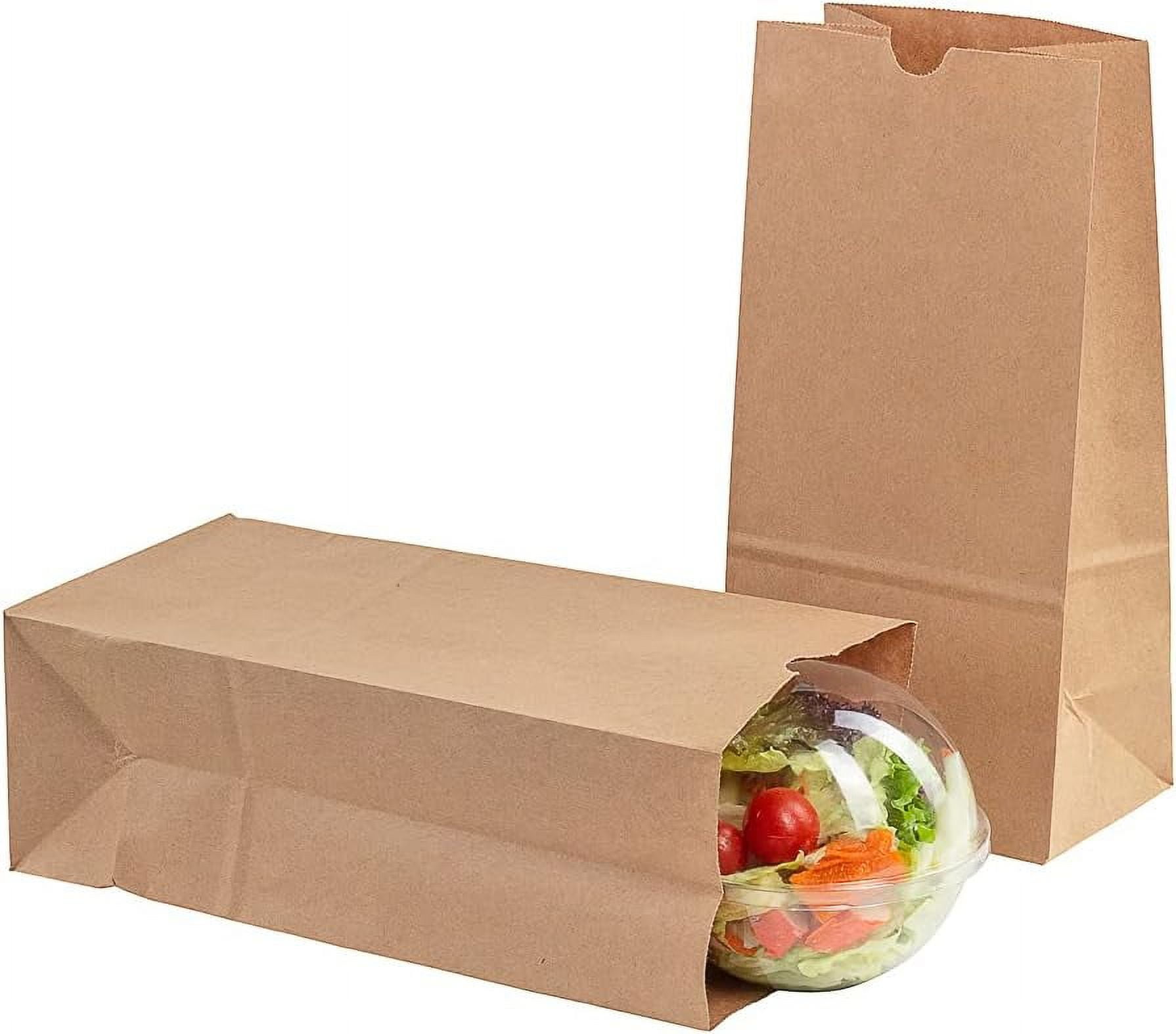 Bag Tek 8 LB Disposable Lunch Bags 100 Sturdy Take-Out Bags - Flat ...