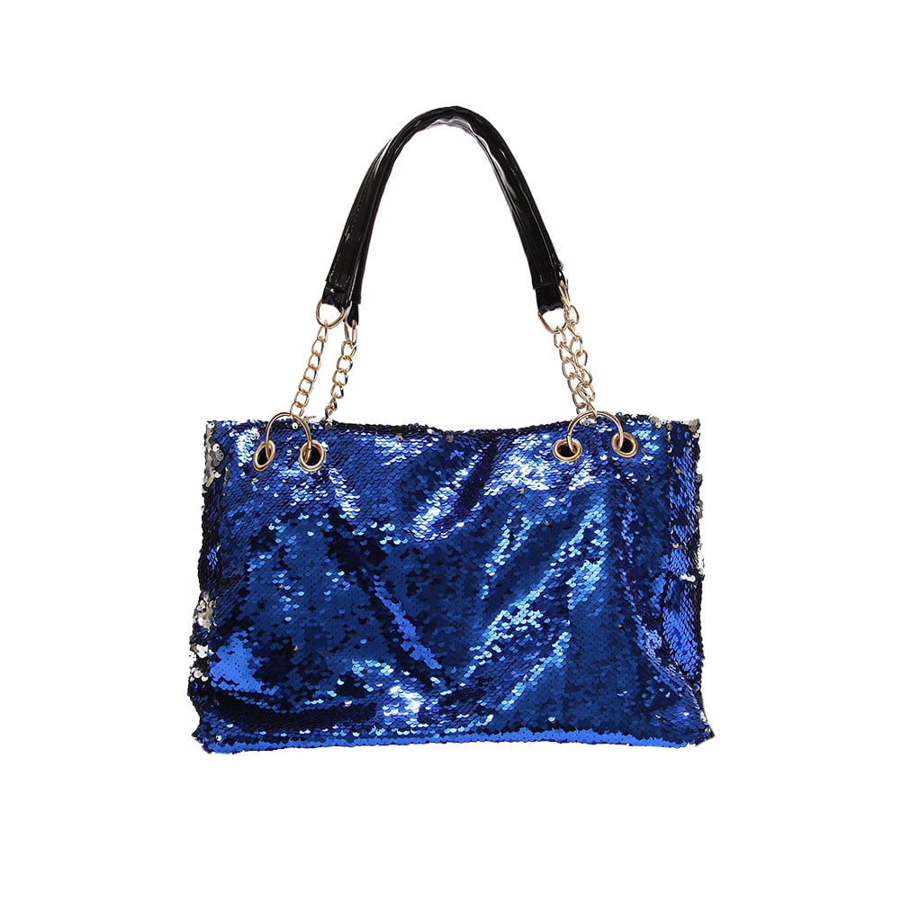 Bag Tote Sequin Handbag Glitter Purse Shoulder Crossbody Zipper Bags ...