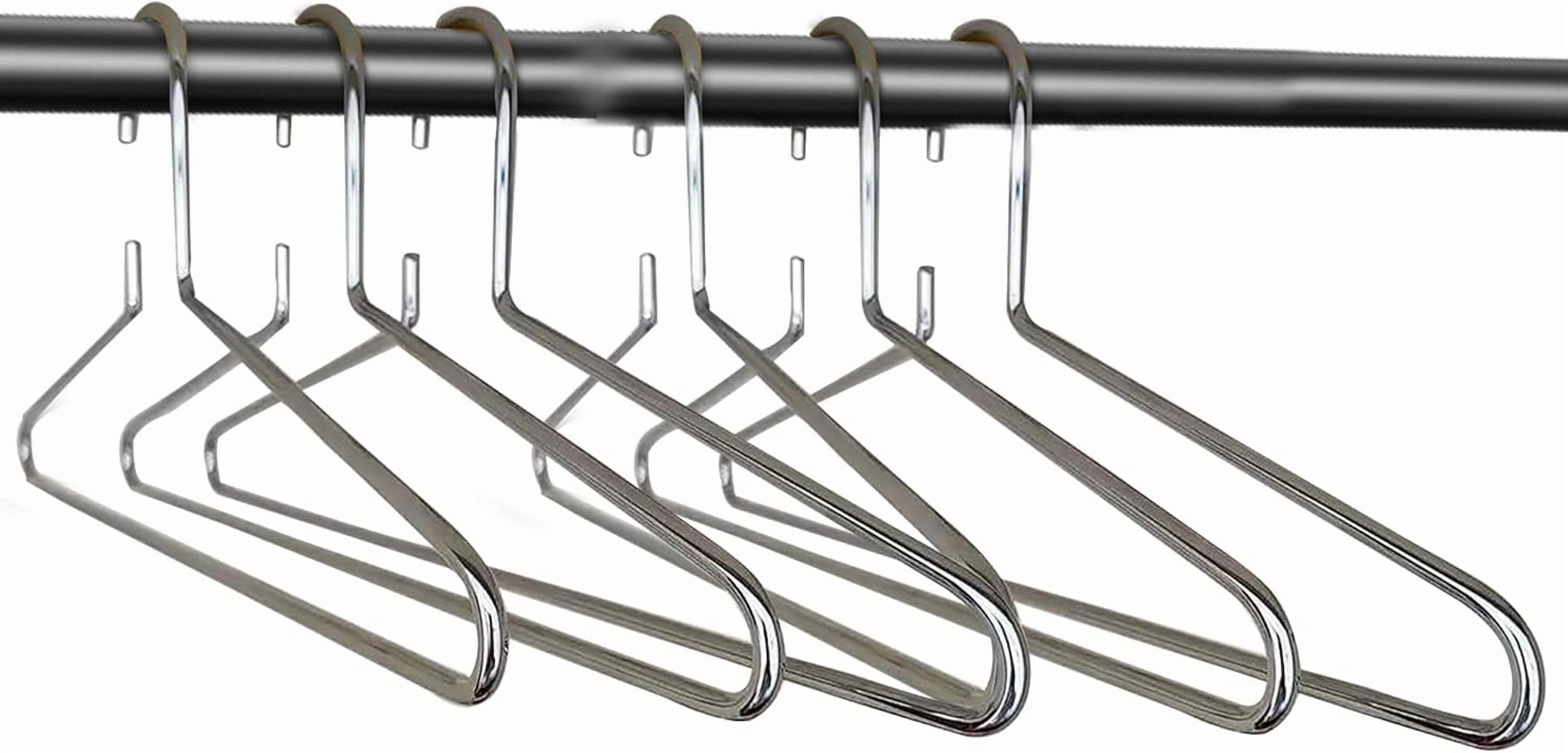 Bag-a-Vie Premium Silver Metal Hangers for Clothing - 6 Pack - Suit and ...