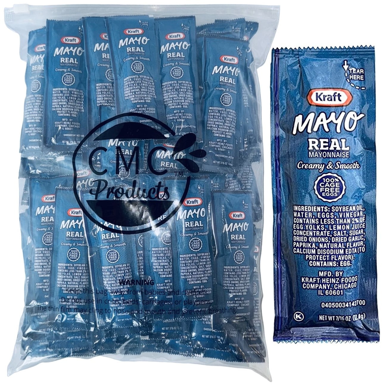 Kraft Real Mayo - 100 Single Serve Packets with Bag-n-Dash Prep Portion ...