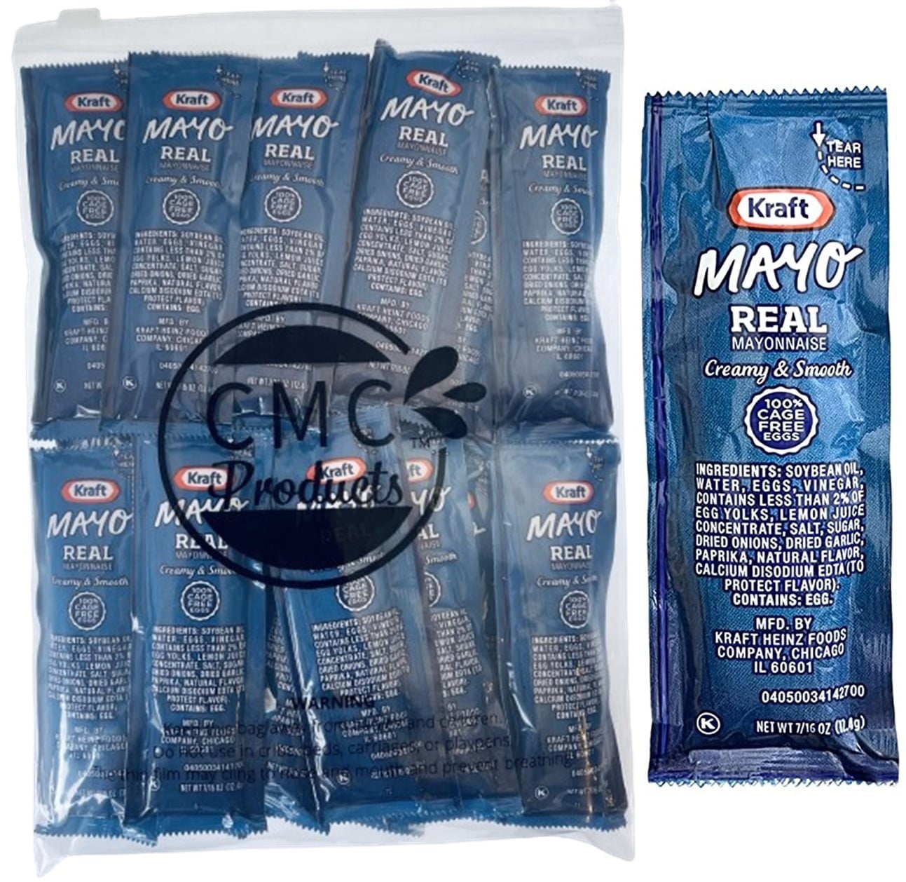 Kraft Mayo Packets 25 Single Serve Condiment Packets with Plastic Food ...