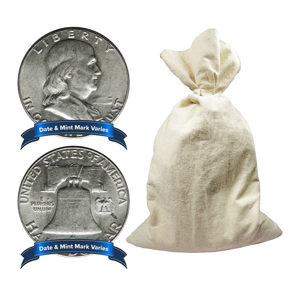 Bag of 200 - $100 Face Value Full Dates 90% Franklin Half Dollars ...