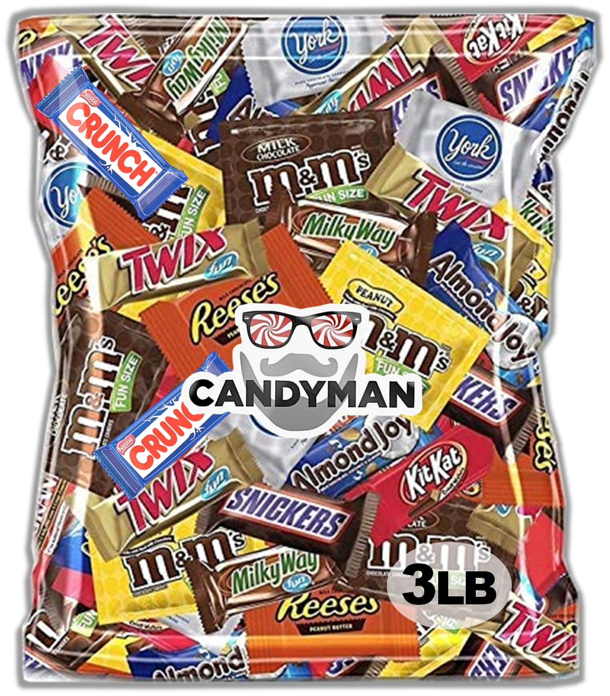Bag of Chocolate Candy 3 Pound of Fun & Mini Size, Assorted Chocolates ...