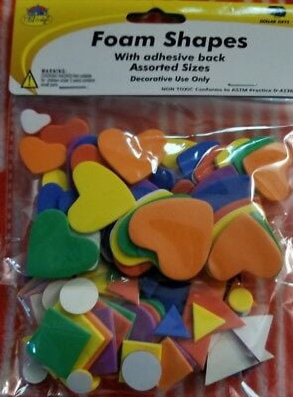 Bag of Foam Shapes, Craft Assortment, All Colors, Approximate #50 ...