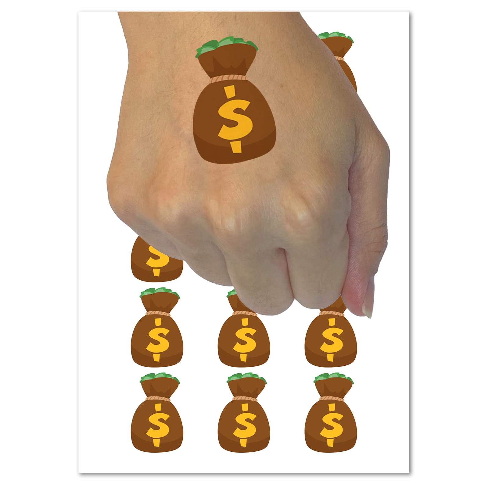 Bag of Money Water Resistant Temporary Tattoo Set Fake Body Art ...