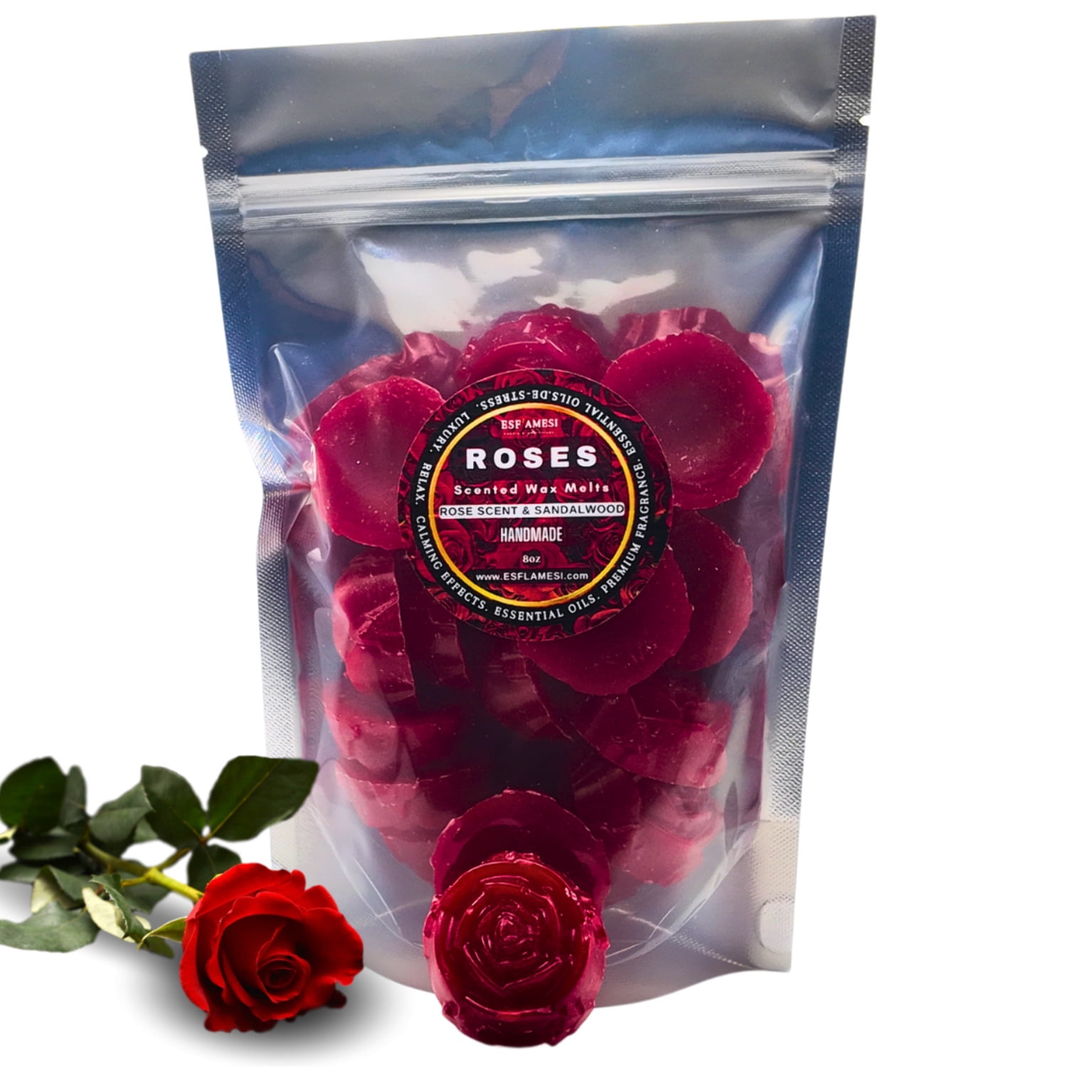 Bag of Roses Wax Melts | Strongly Scented | Rose + Sandalwood (8oz Bag ...