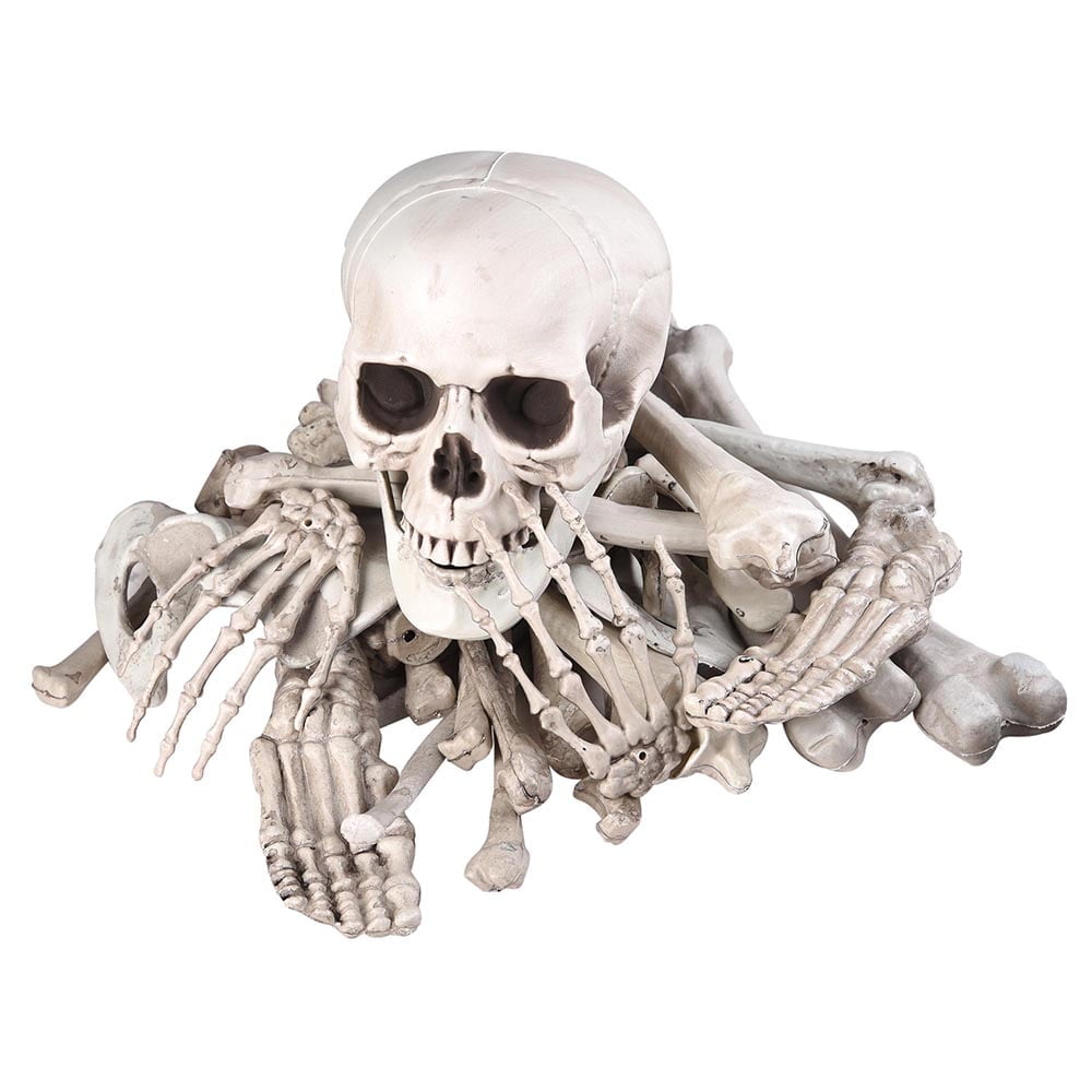 Creepy Decor Plastic Skeleton Bones Skull 28pcs Set - Halloween Party ...