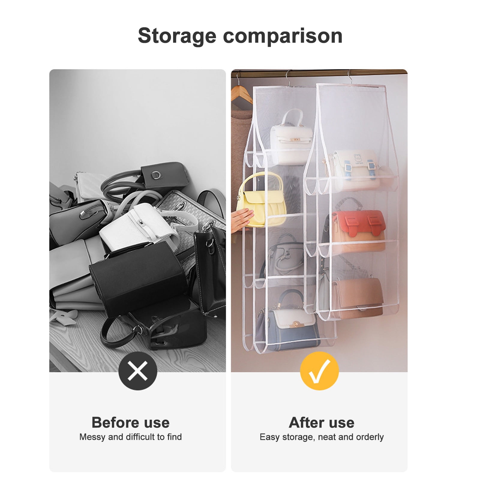 Bag storage hanging bag wall-mounted mesh wall-mounted dormitory door ...