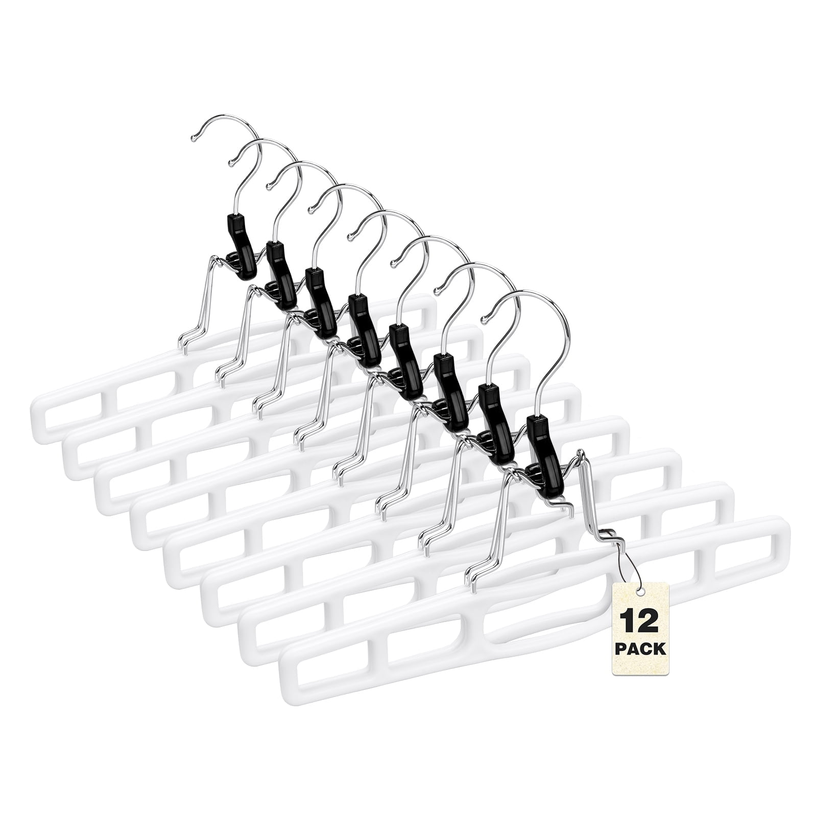 BagDream 12 Pack Plastic Skirt Hangers for Women Men, 11 Inch Space ...