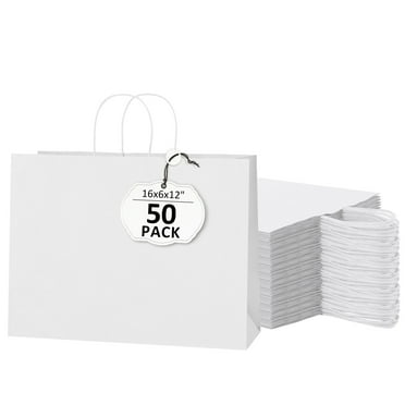 Bulk 25 Count Large Brown Paper Bags 14”x9.5”x15.5” with Twisted ...