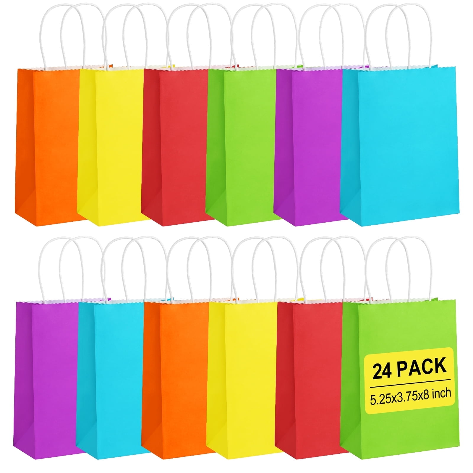 BagDream 24Pcs 6-Color Small Kraft Gift Bags, Birthday, Christmas Party ...