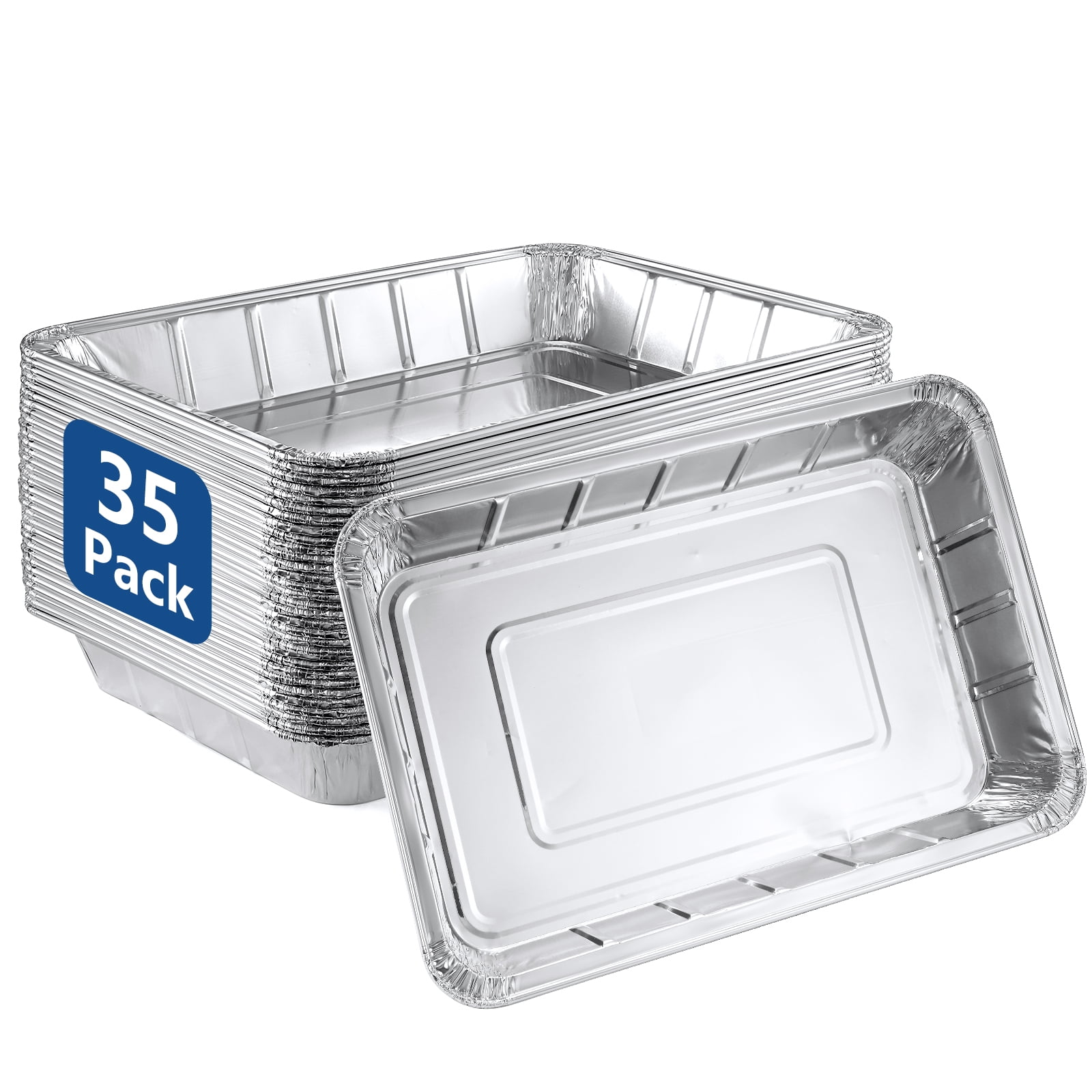 BagDream 35 Pack Half Size Aluminum Pan 9x13 Heavy Duty Disposable Foil ...