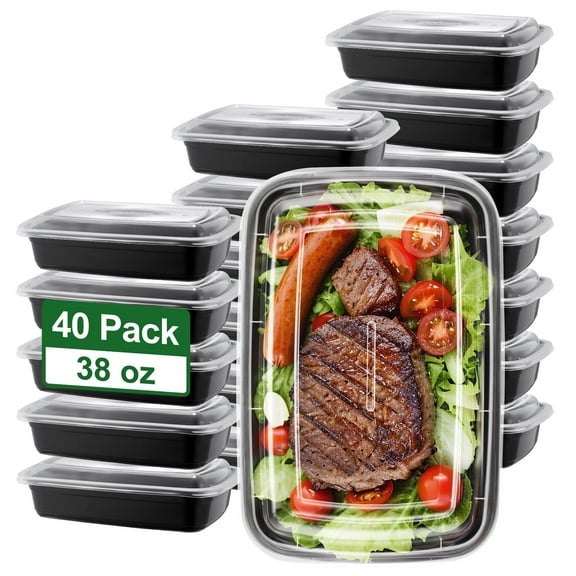 Meal Prep Containers [50 Pack] 2 Compartment with Lids, Food Storage ...