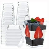 Pudding Cups TOFLEN 50 Pack 5 Oz Mini Dessert Cups With Lids And Spoons ...